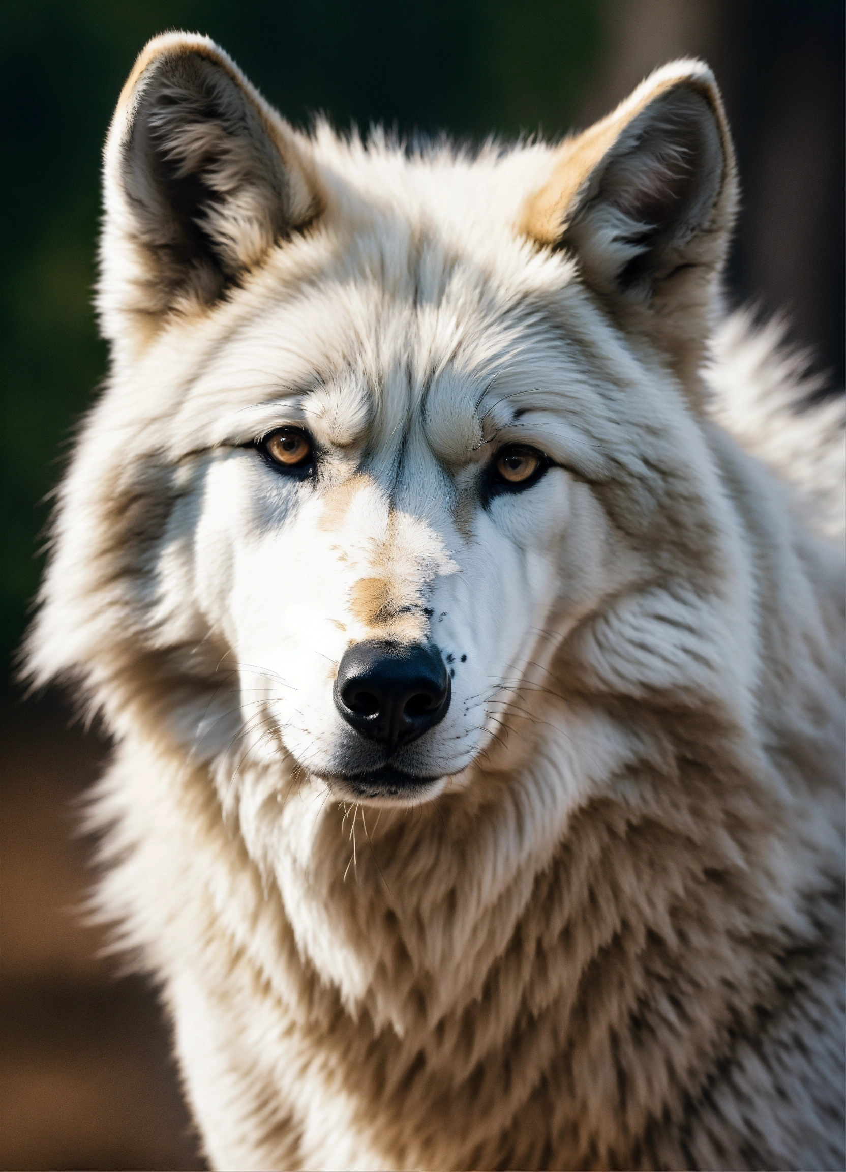 Lexica - A white wolf with a black spot that fades out on all sides ...