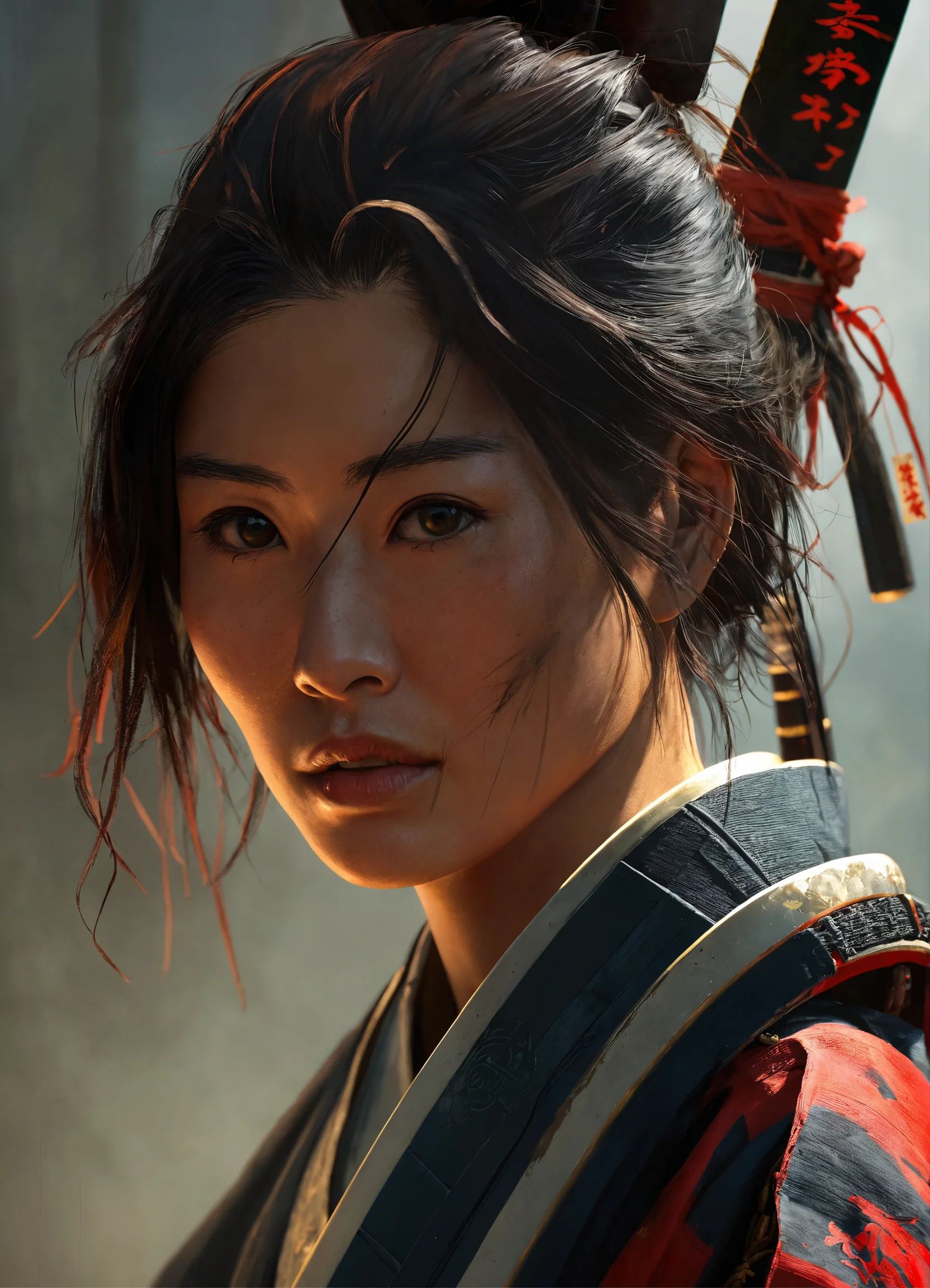 Lexica - "female Japanese ronin", heroine, katana, samurai, portrait ...