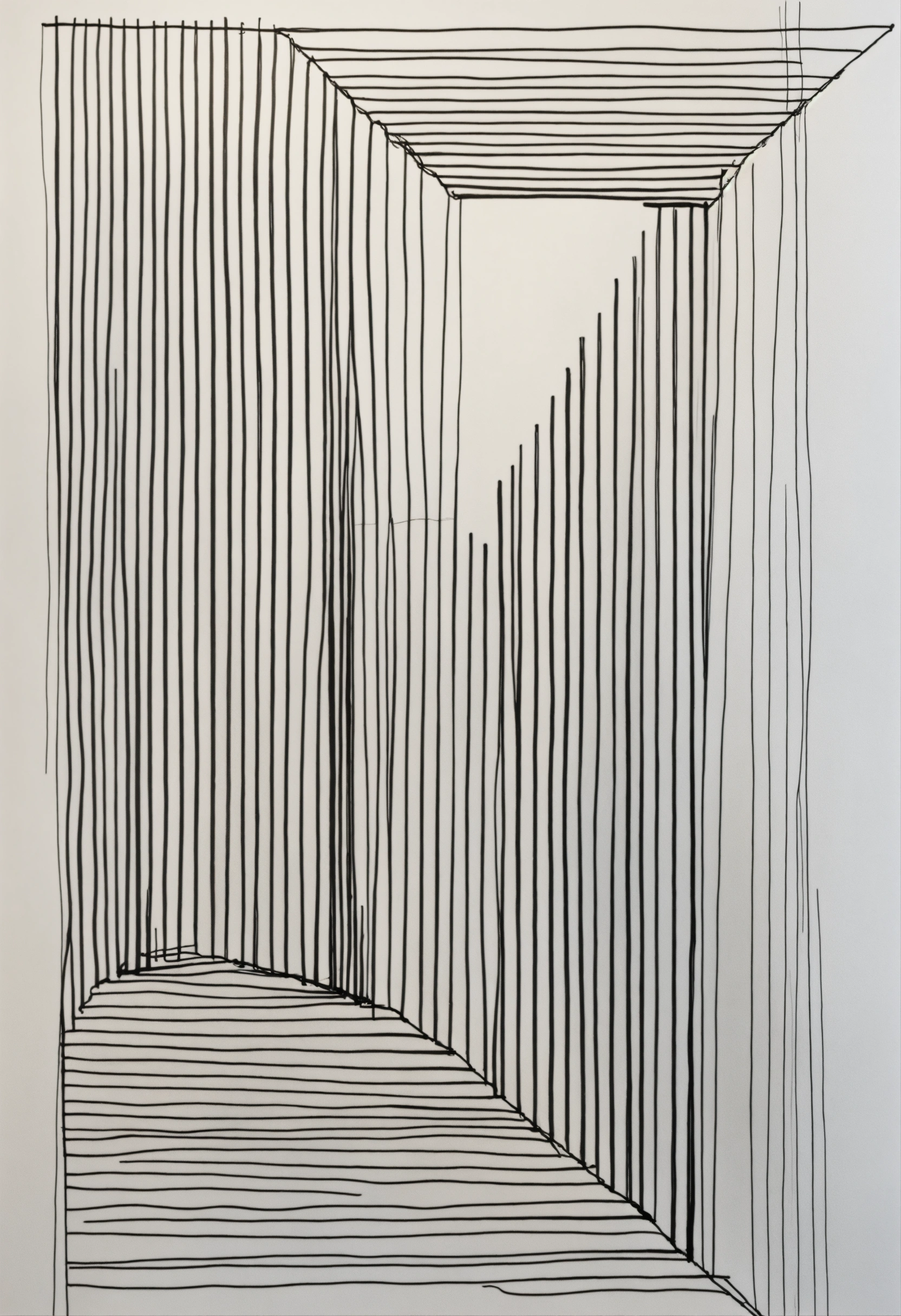 Lexica - Painting of black lines drawing in white background ...