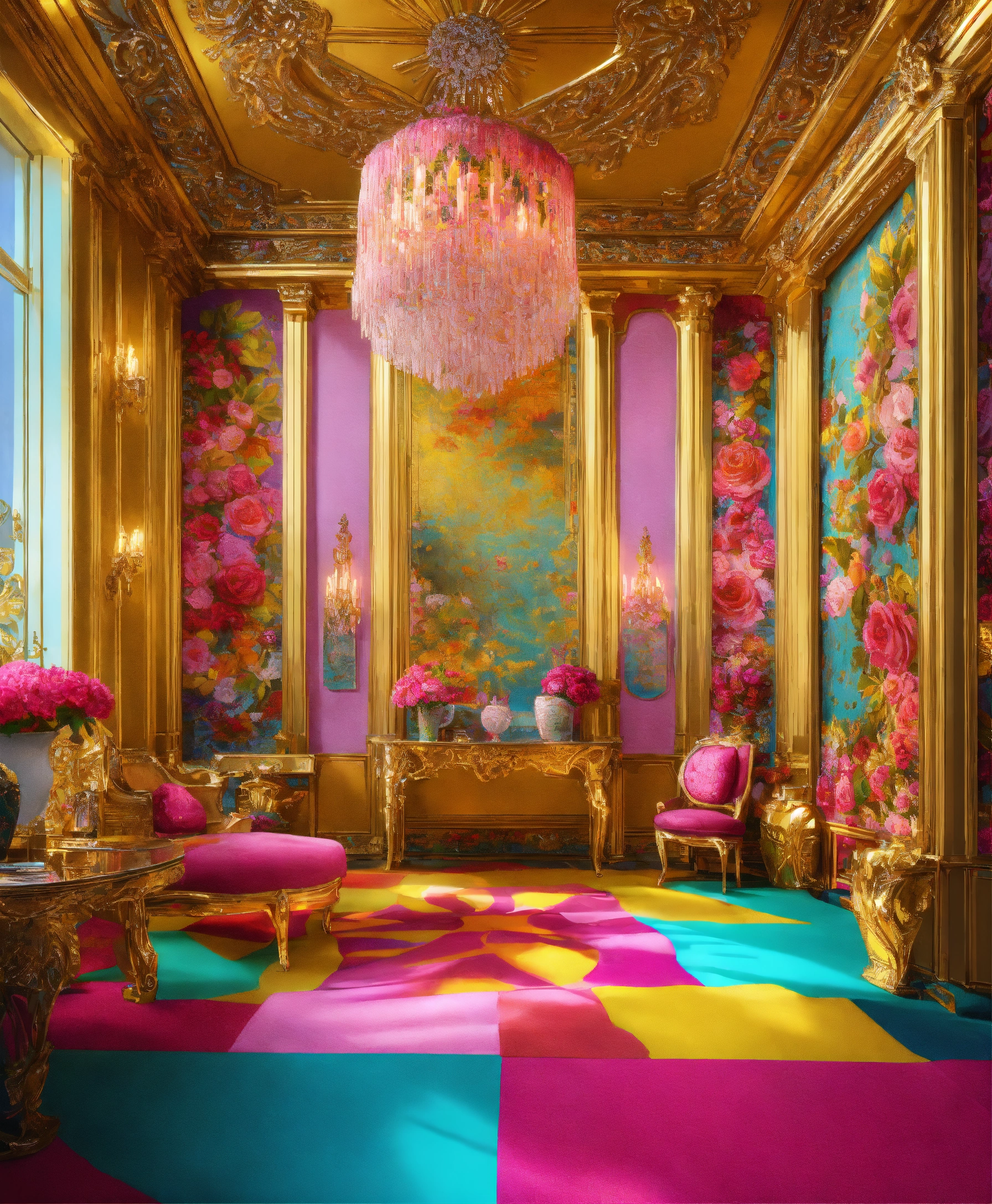 Lexica - Futuristic beautiful French mansion interior glamorous ...