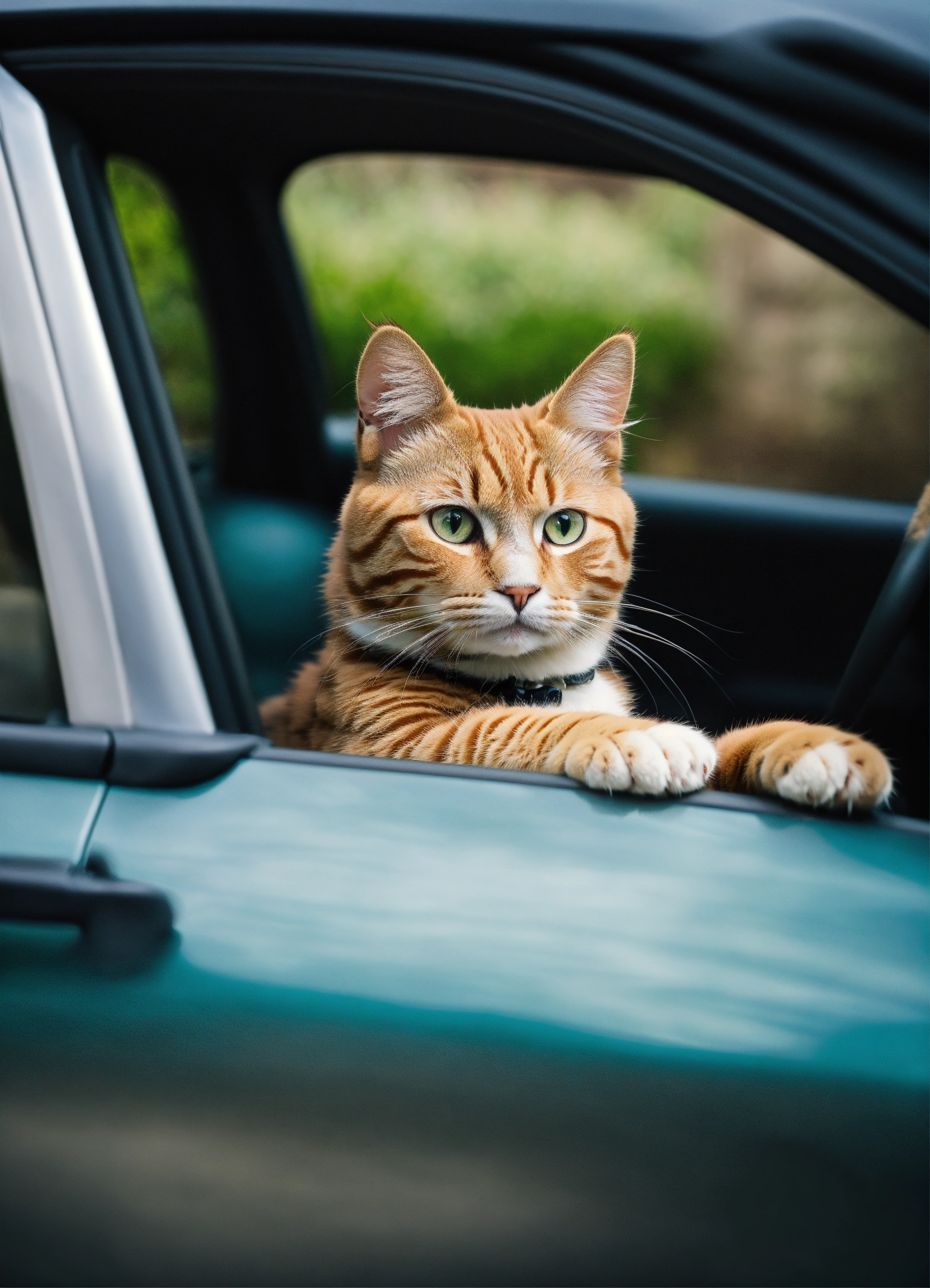 Lexica - Cat driving a car
