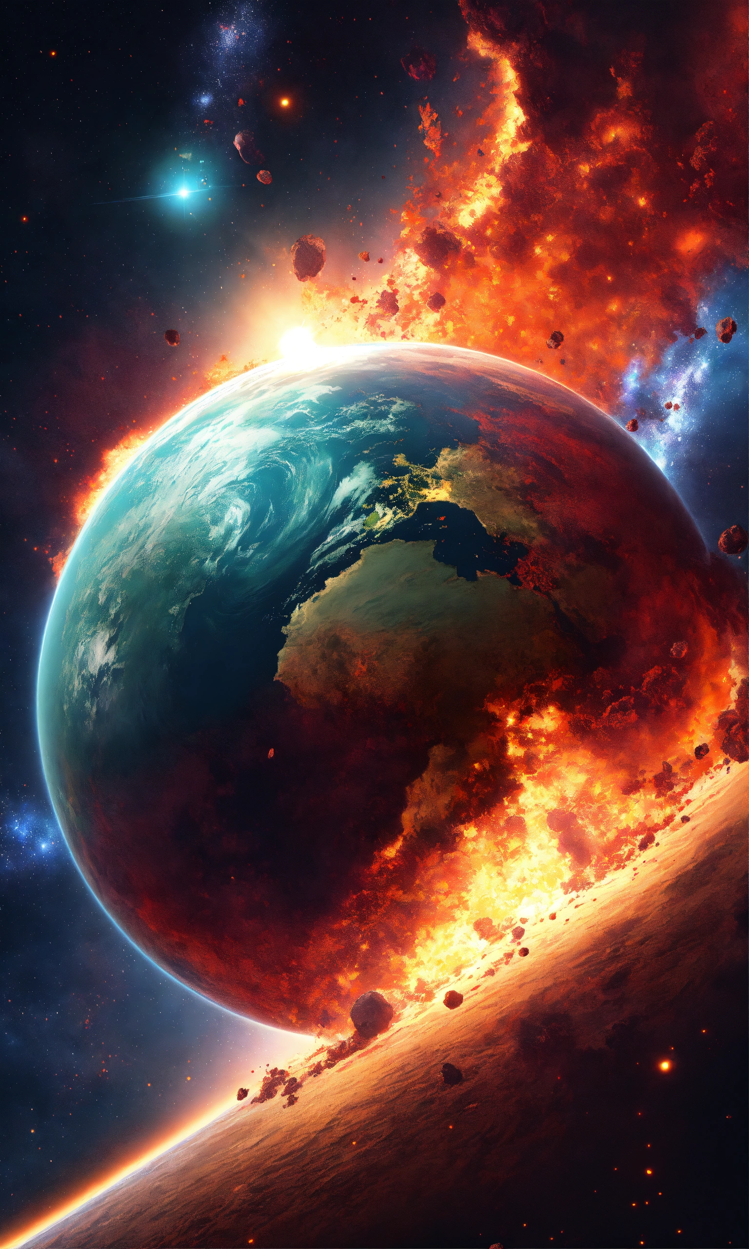 Lexica - Create a 4k digital art piece showing an unknown planet ...