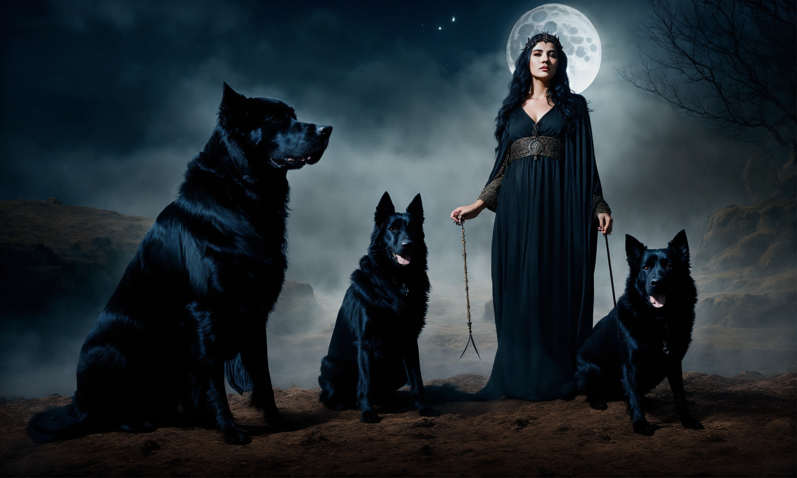 Lexica - Greek mythology, goddess Hecate in the underworld, black hair ...
