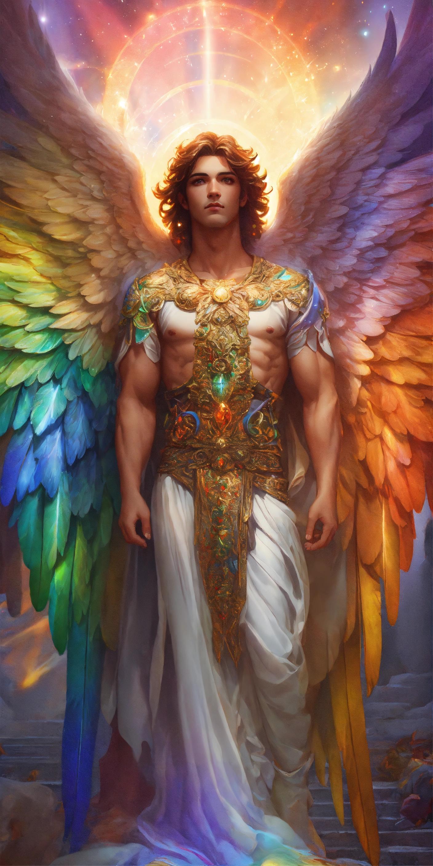 Lexica - Group of 7 gorgeous and perfect male angels, detailed and ...