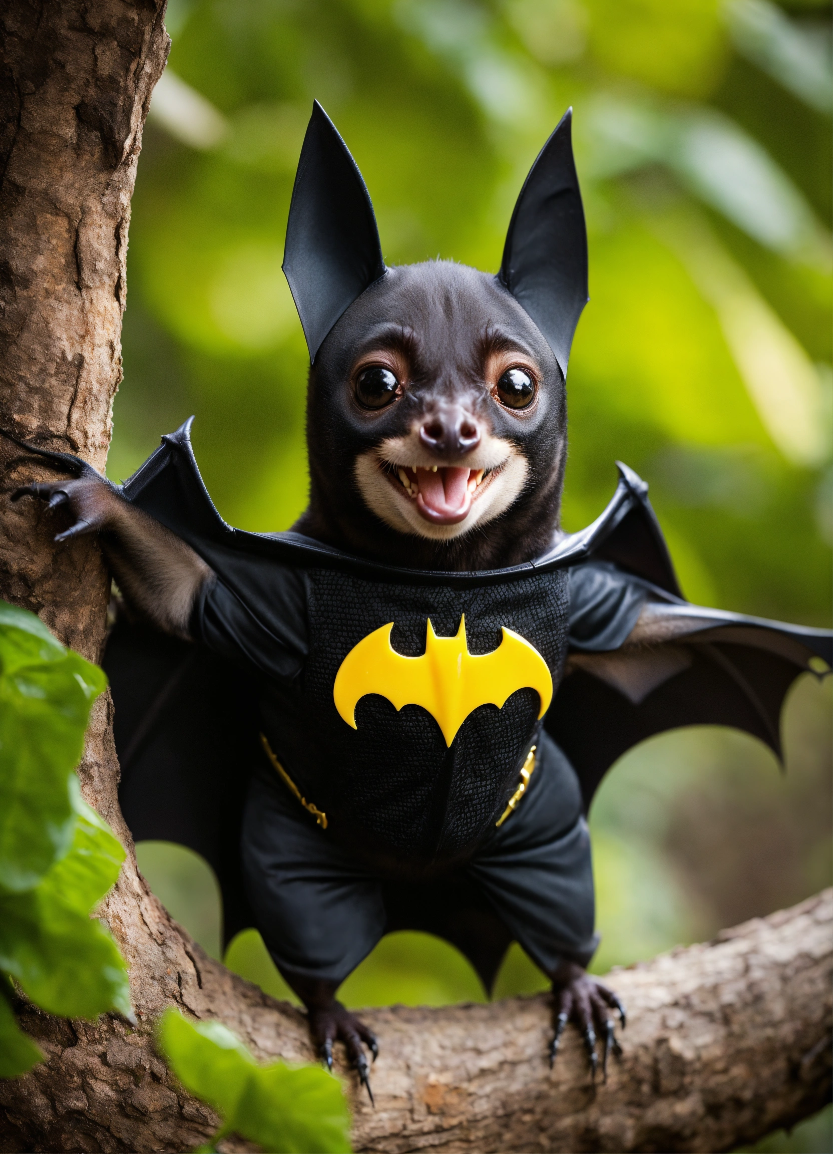 Lexica - A fruit bat dressed like batman