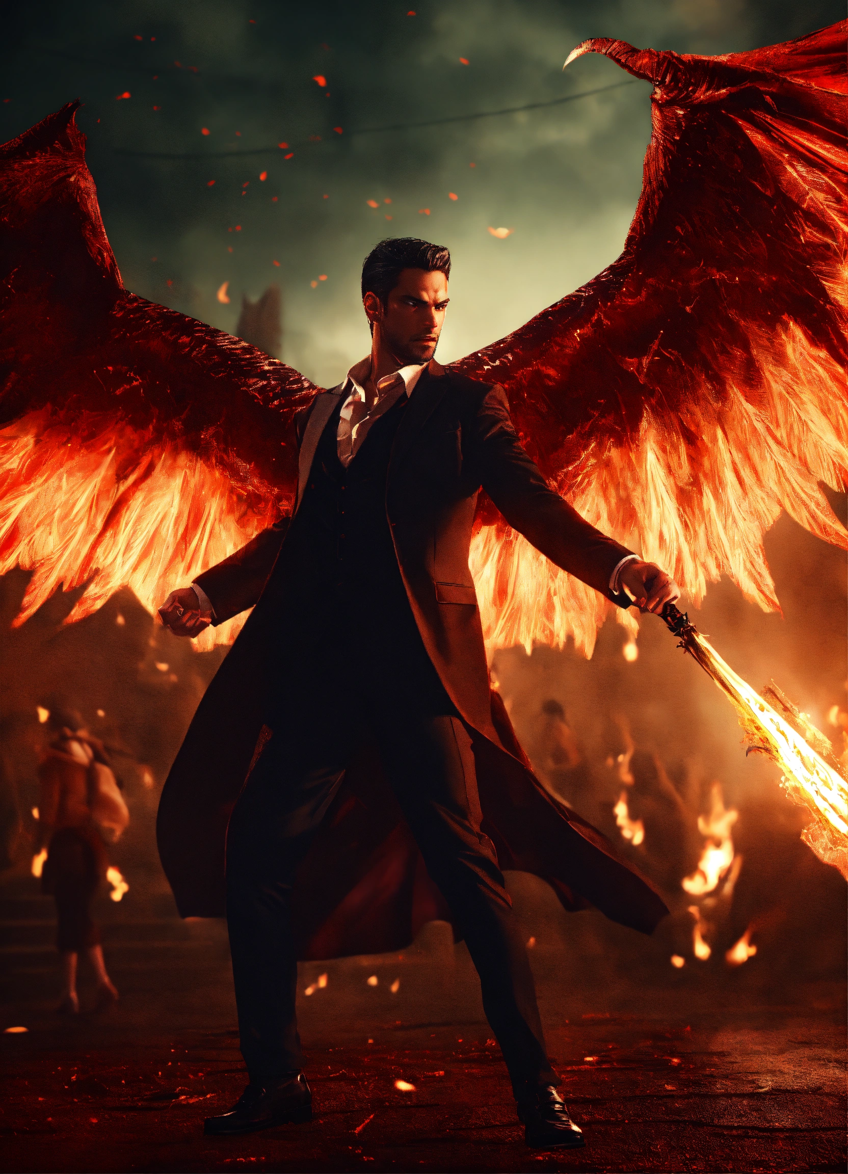 Lexica - Lucifer fighting, cinematic, 8k