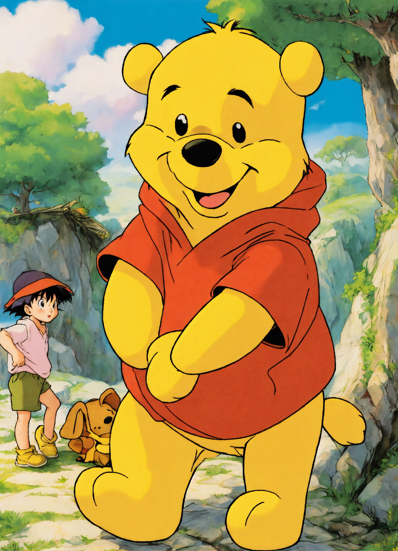 Lexica - 1990s anime Winnie the Pooh as Goku, full detailed eyes ...