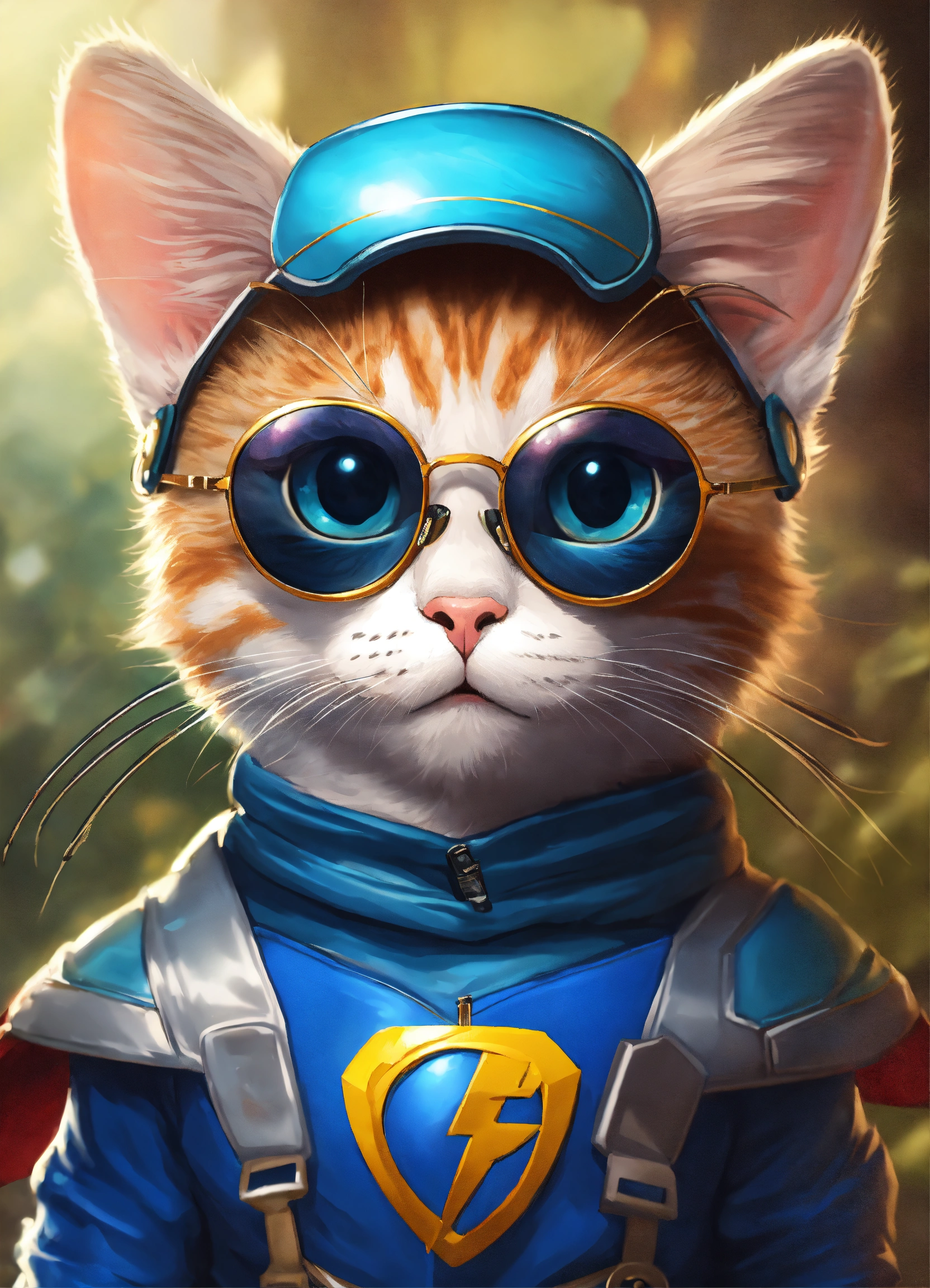 Lexica - Full-bodied portrait, cute and adorable cartoon cat wearing ...