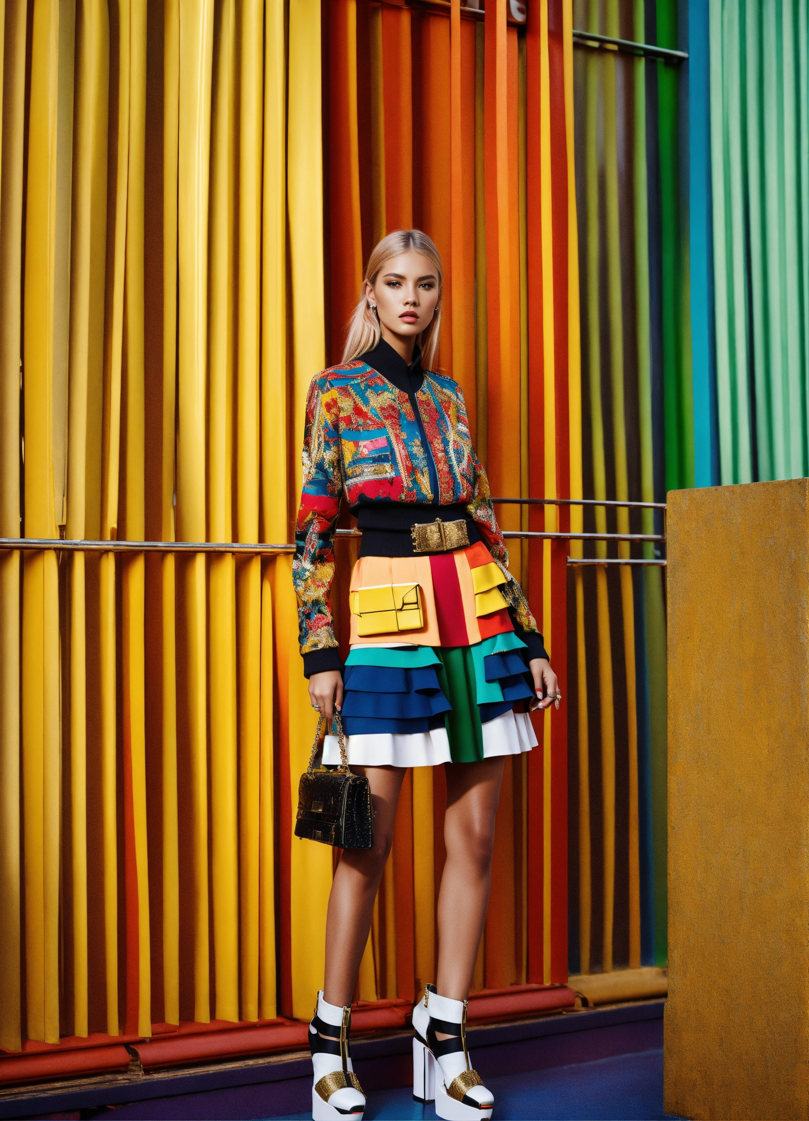 Lexica - Ultra hd editorial female model structure outfit short skirt ...