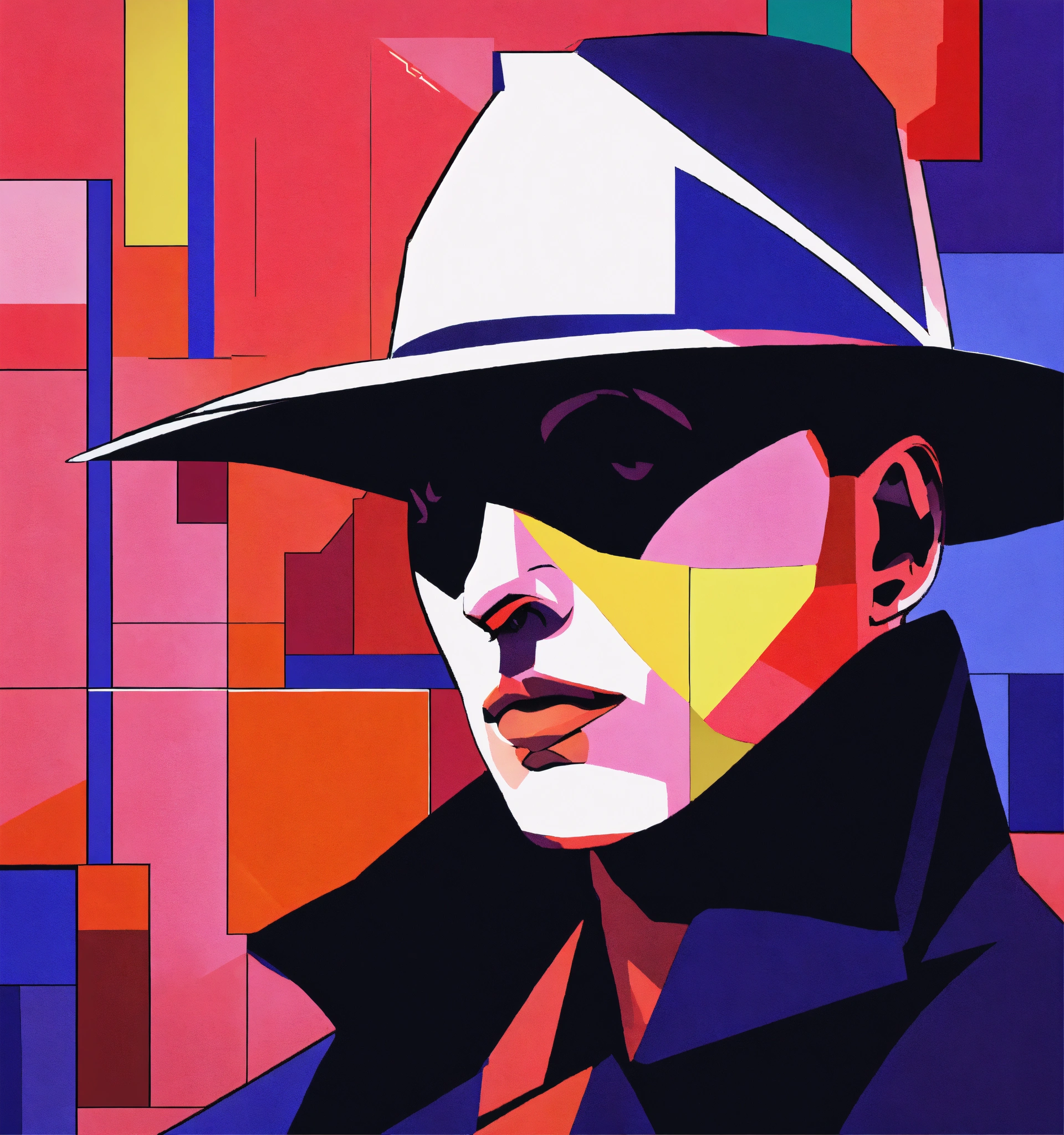 Lexica - Simplified abstract illustration of close up weird portrait ...