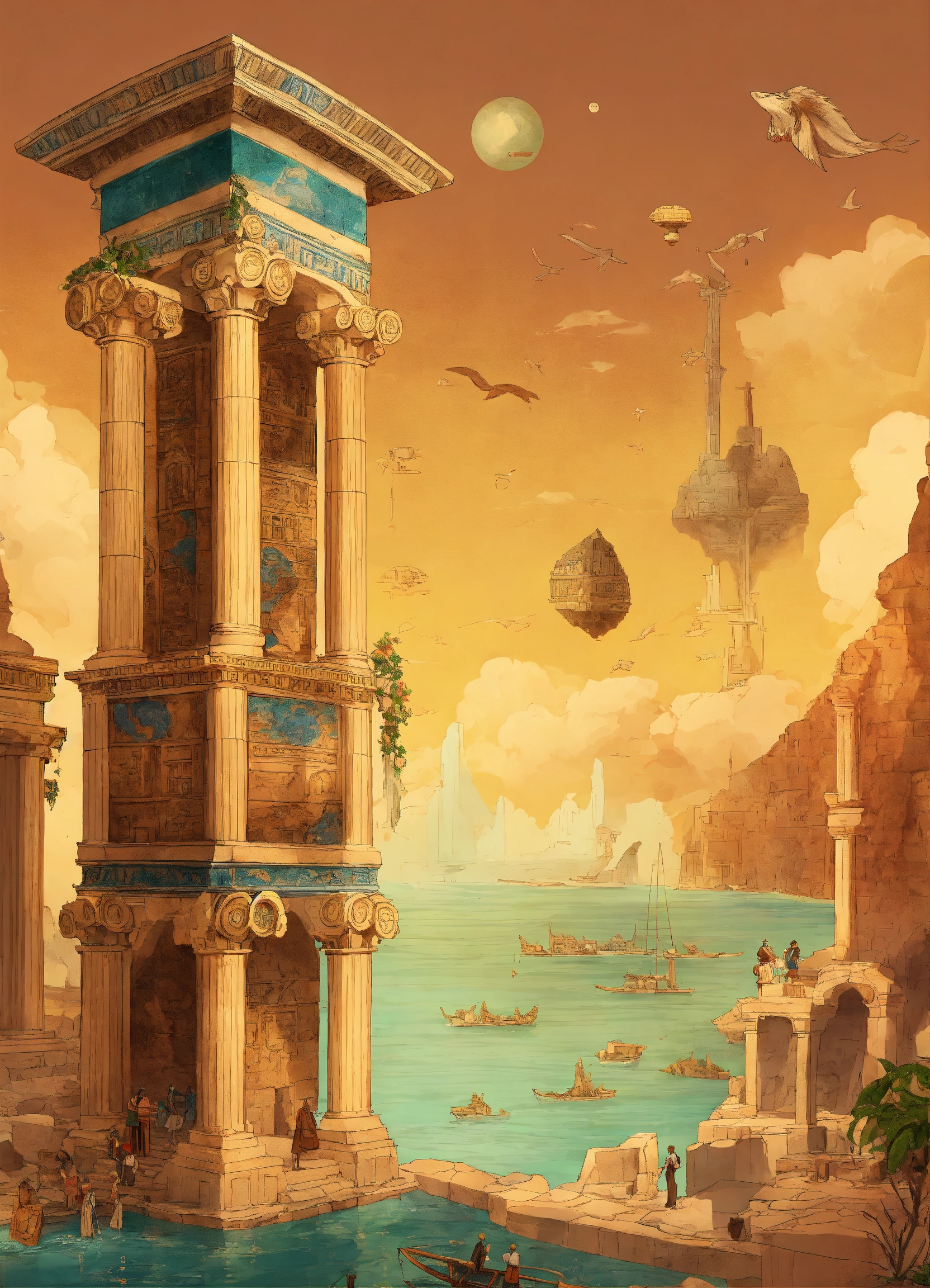 Lexica - Tall illustration expanding upon the first image, showing ...