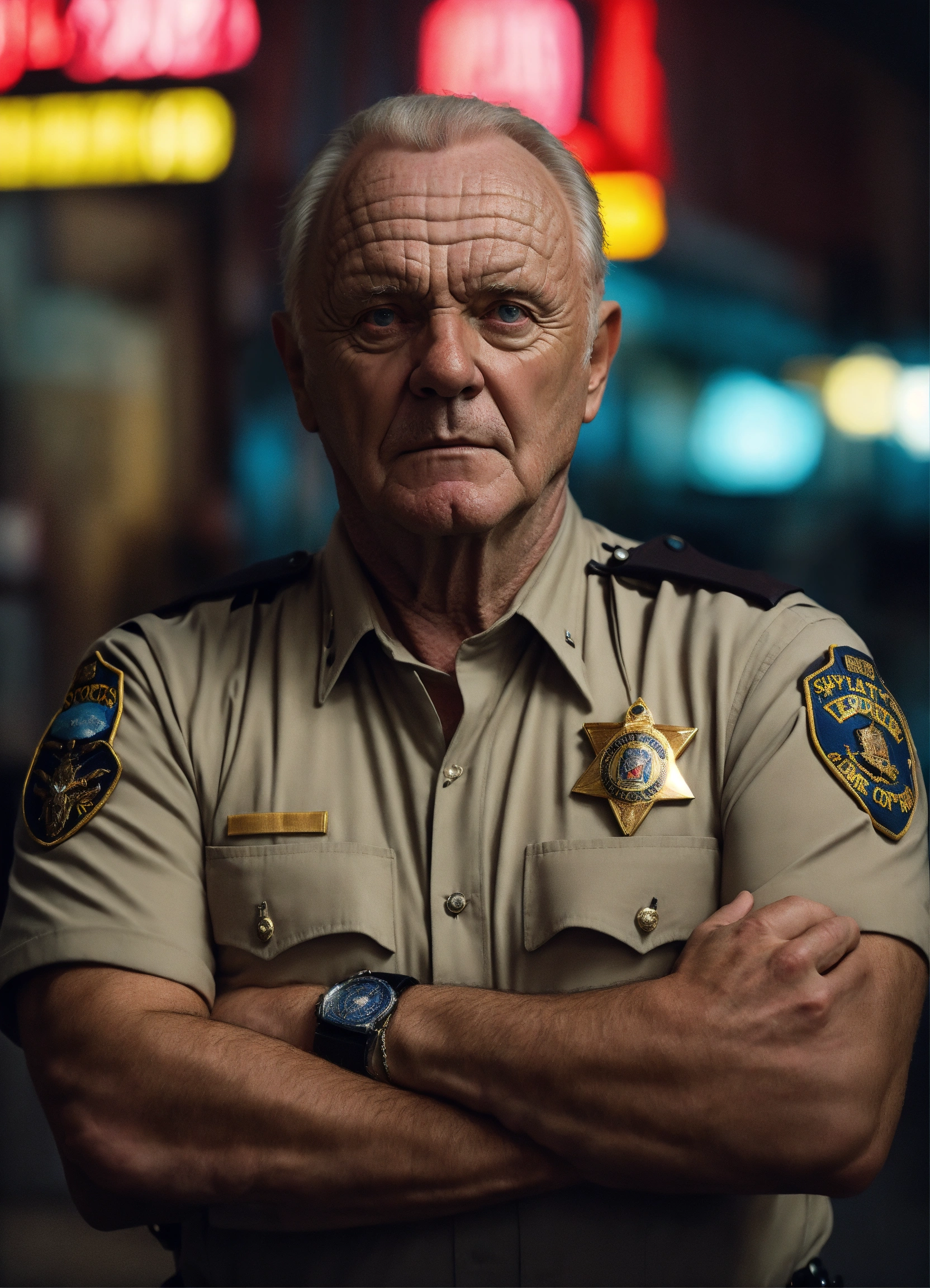 Lexica - Scared man, US SMALL TOWN COP, FRONT VIEW, casual clothes ...