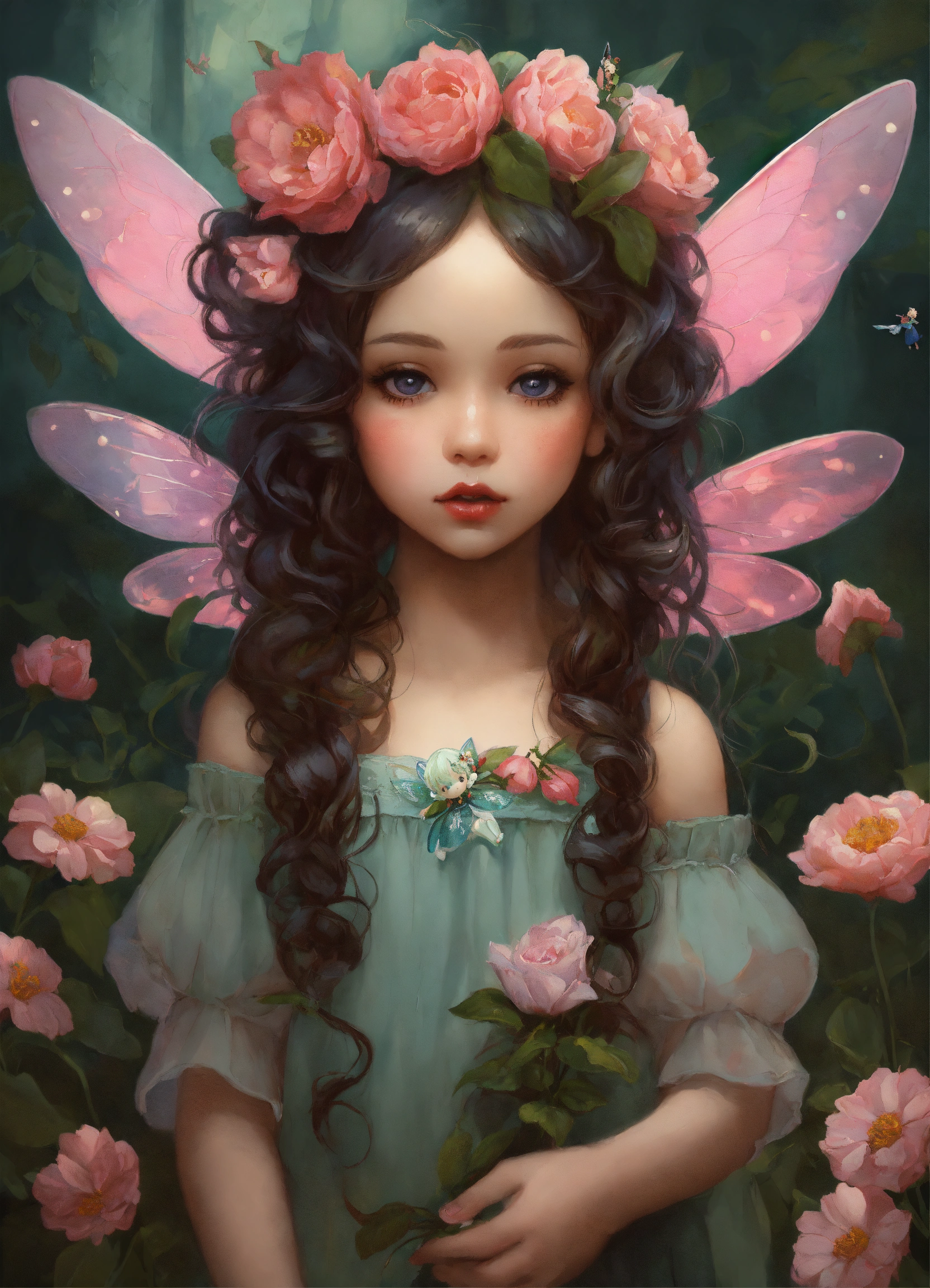 Lexica - Portrait of a very cute fairy gothic chibi girl kewpie fairy ...