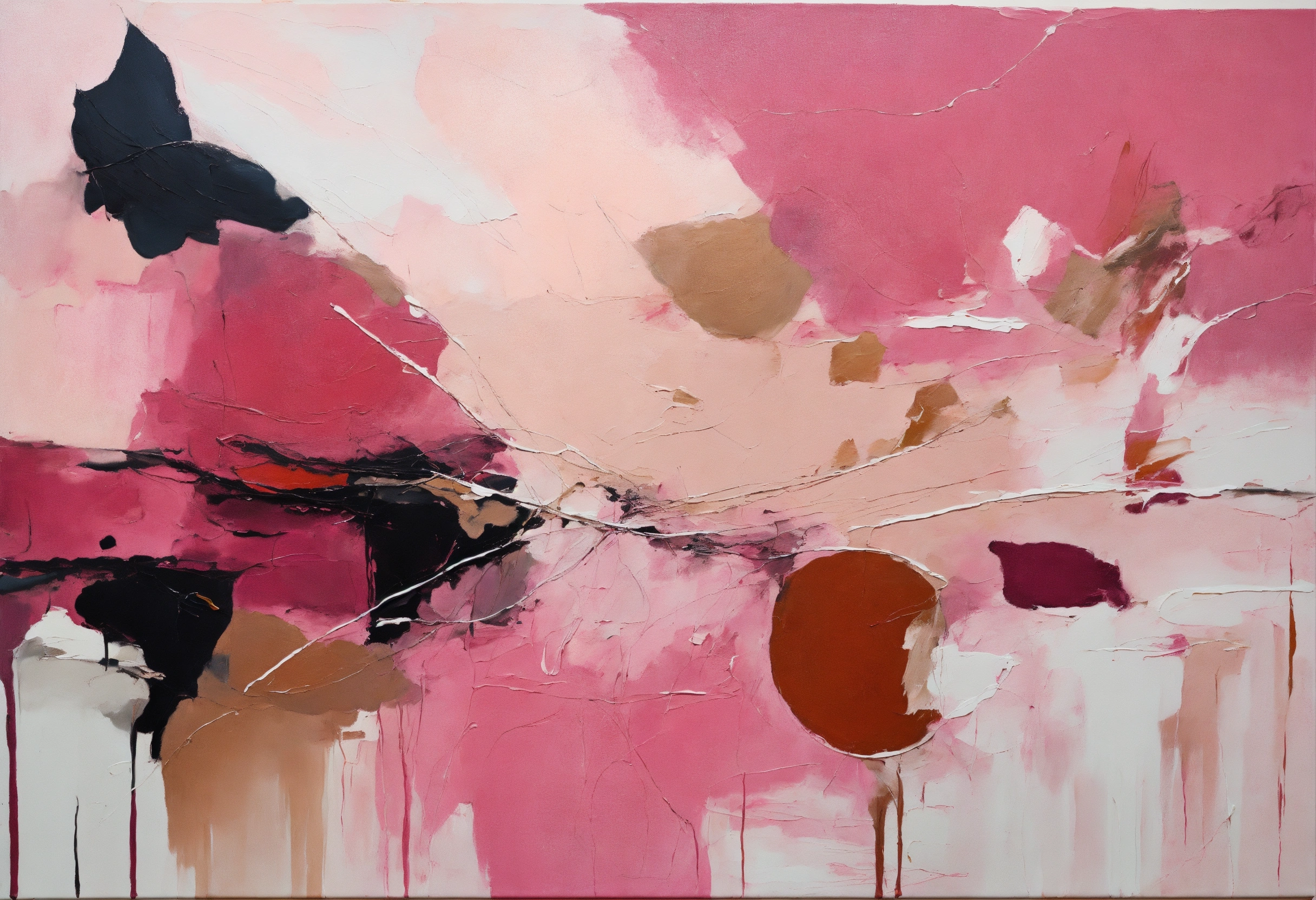 Lexica - An abstract painting with white and pink colors by Judith ...