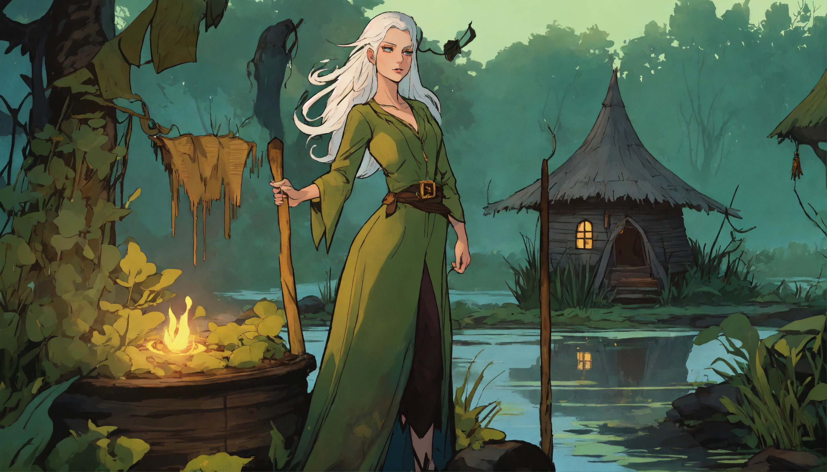 Lexica - An attractive older fey witch that lives in the swamp, white ...