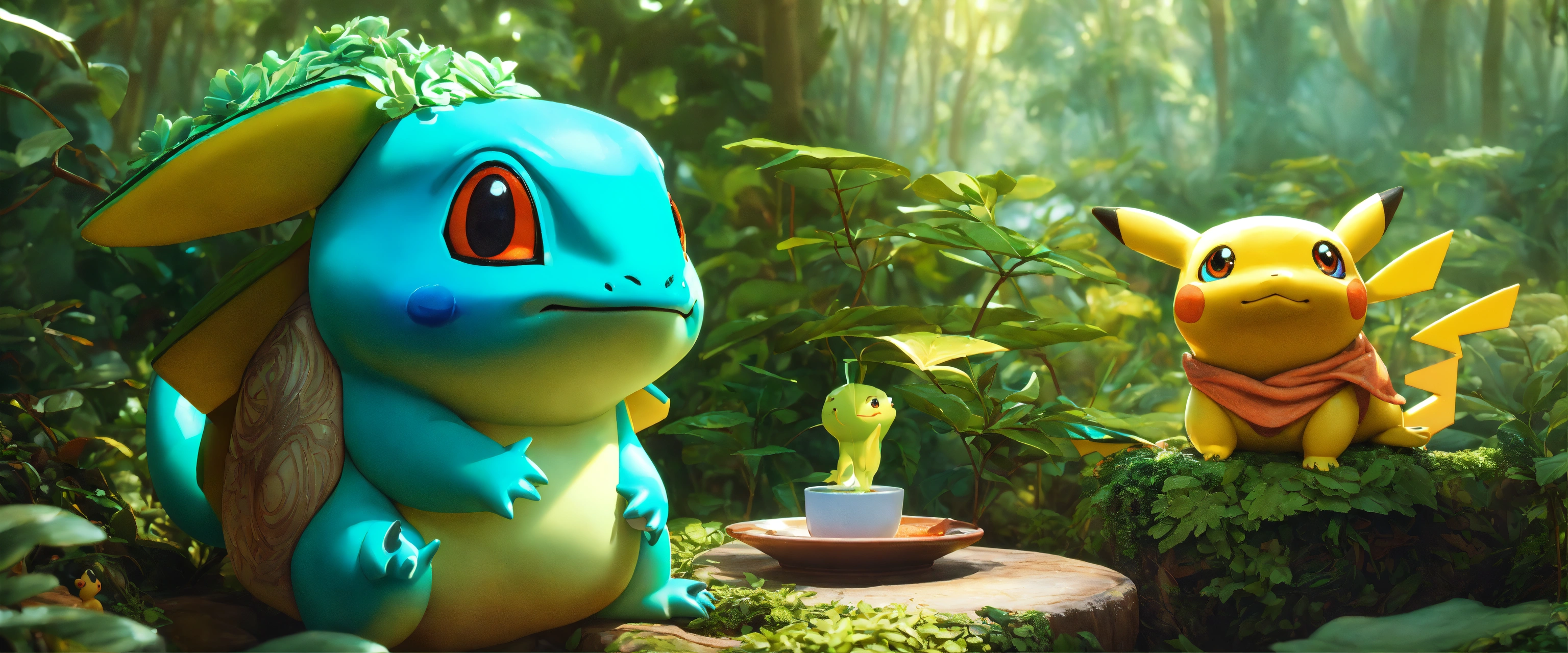 Lexica - Extremely Ultrarealistic Photorealistic 3D cute off white ceramic bulbasaur charmander ...