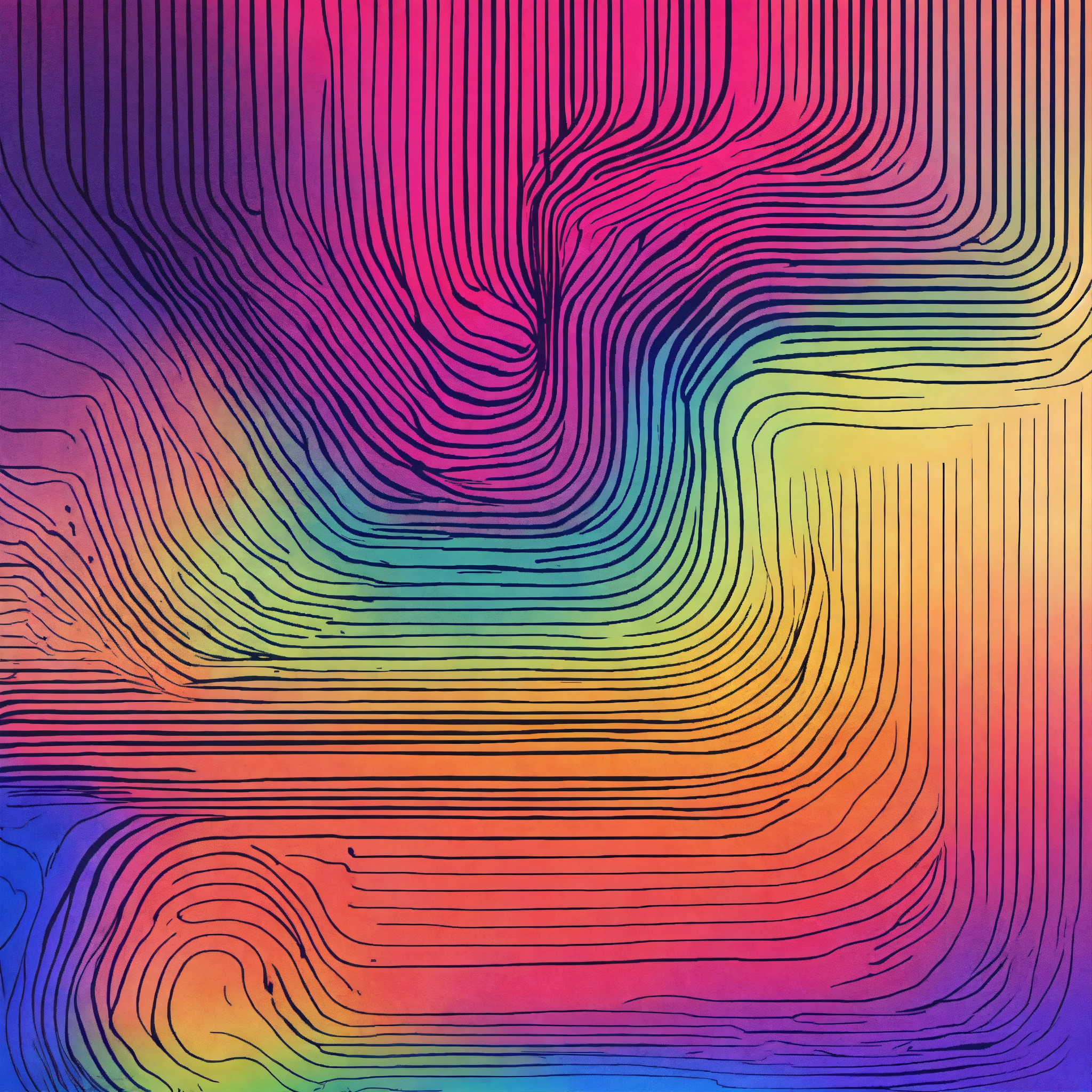 Lexica - Line art, creative, vibrant hues, abstract, minimalist, ombre