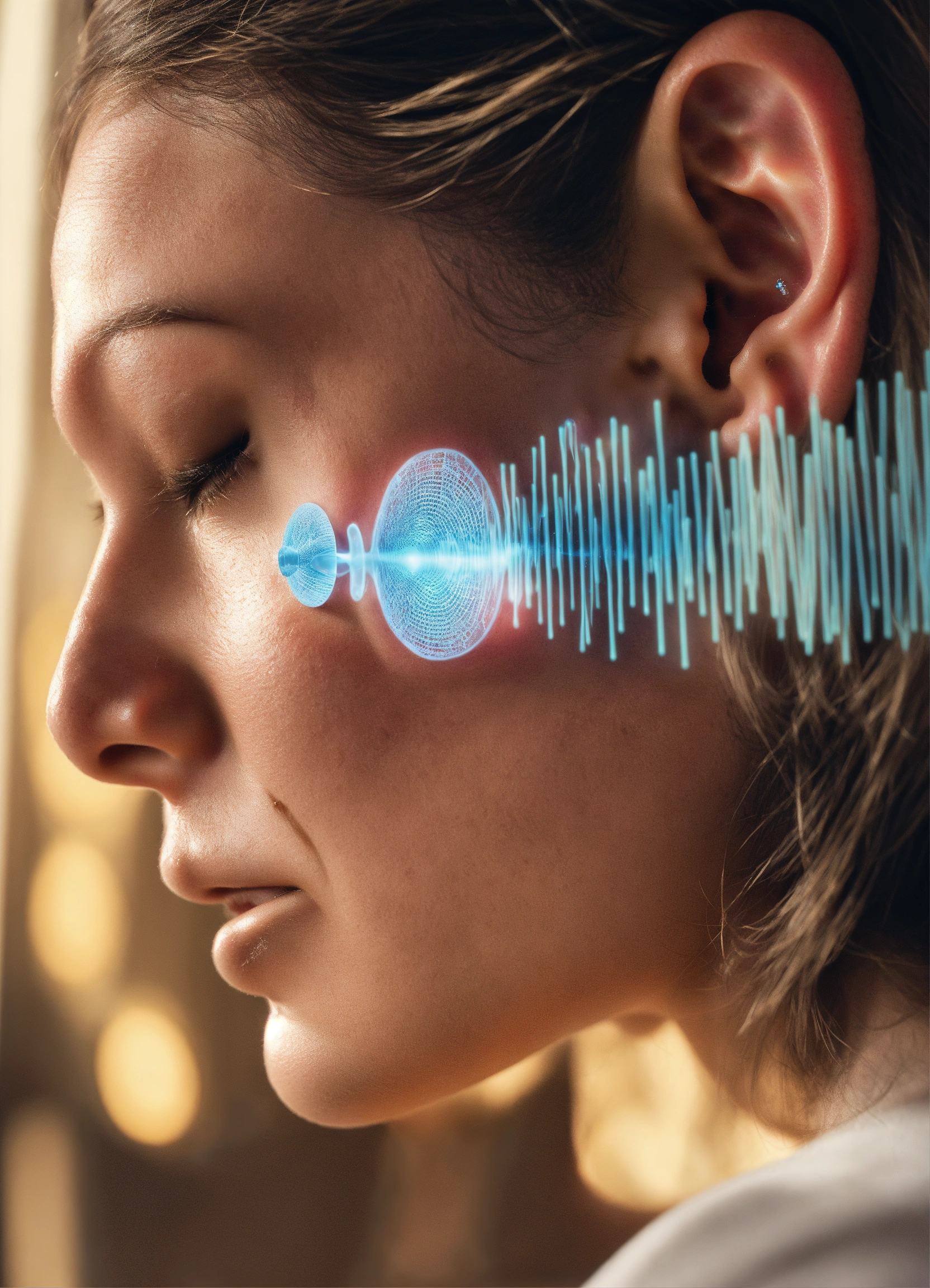 Lexica - A person speaking with visible sound waves emanating from ...