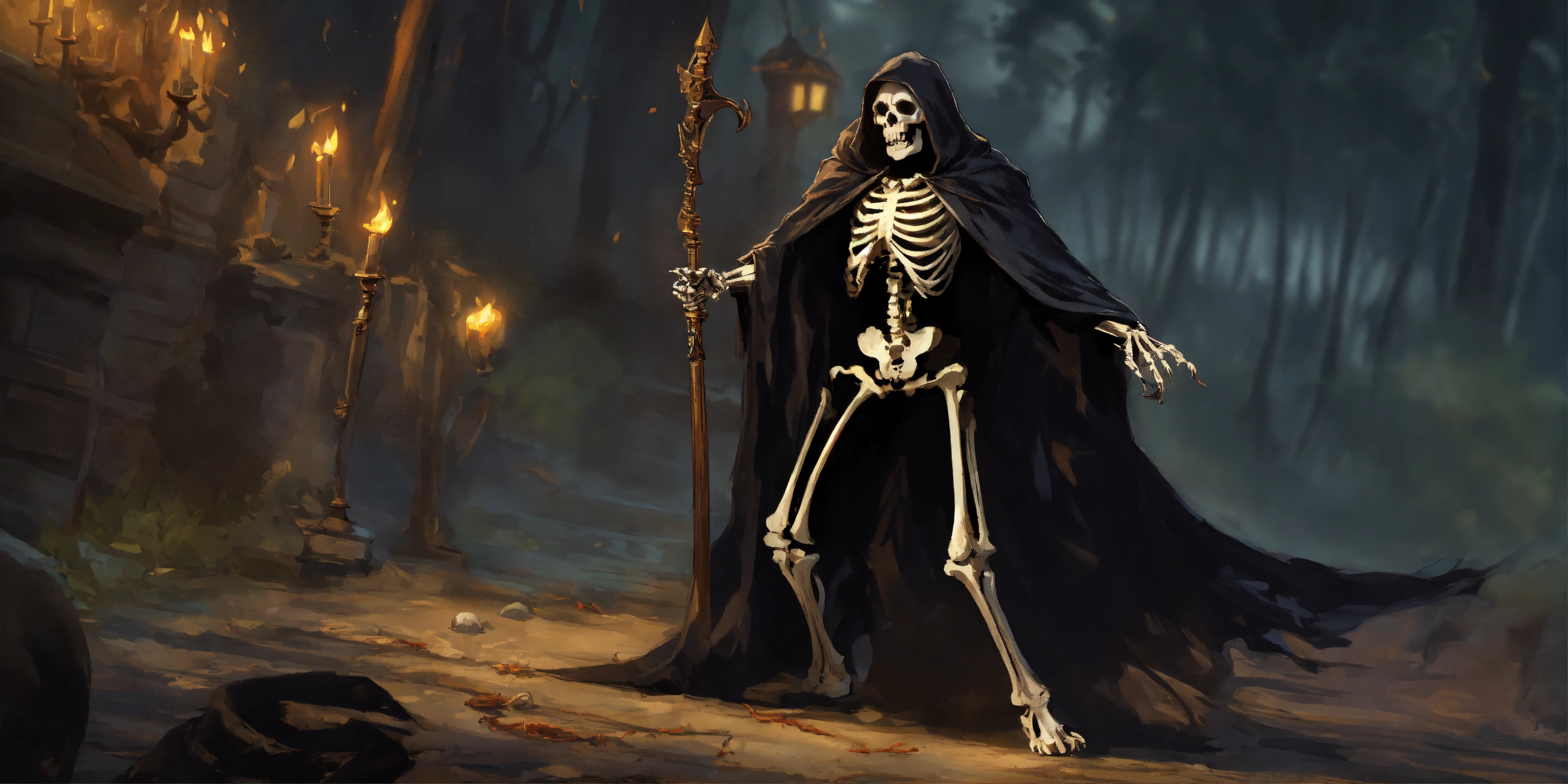 Lexica - Body shot, enraged, boneclaw skeleton undead monster, with ...