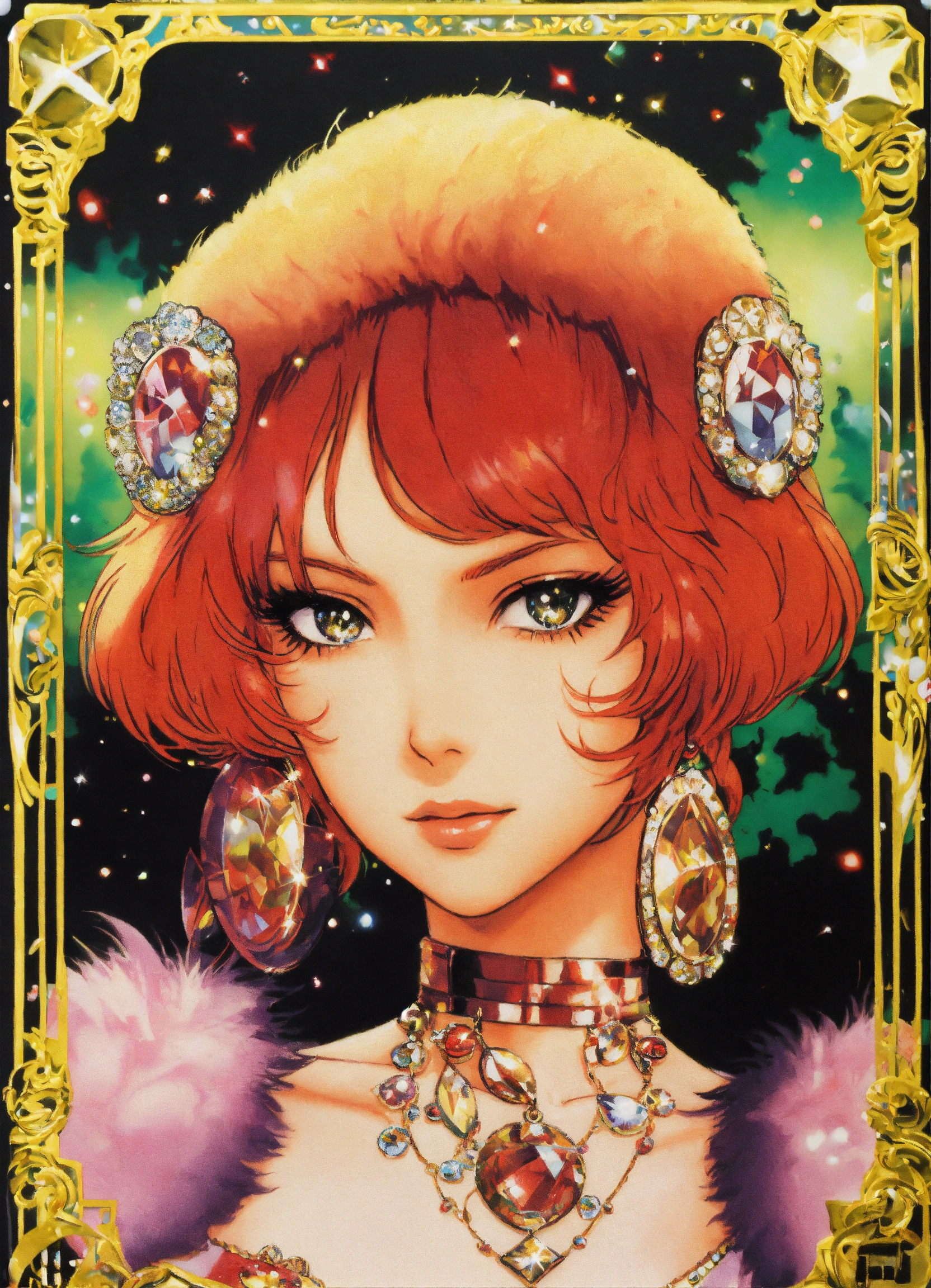 Lexica - Rhinestone glitter classic "menko" card featuring a alluring ...