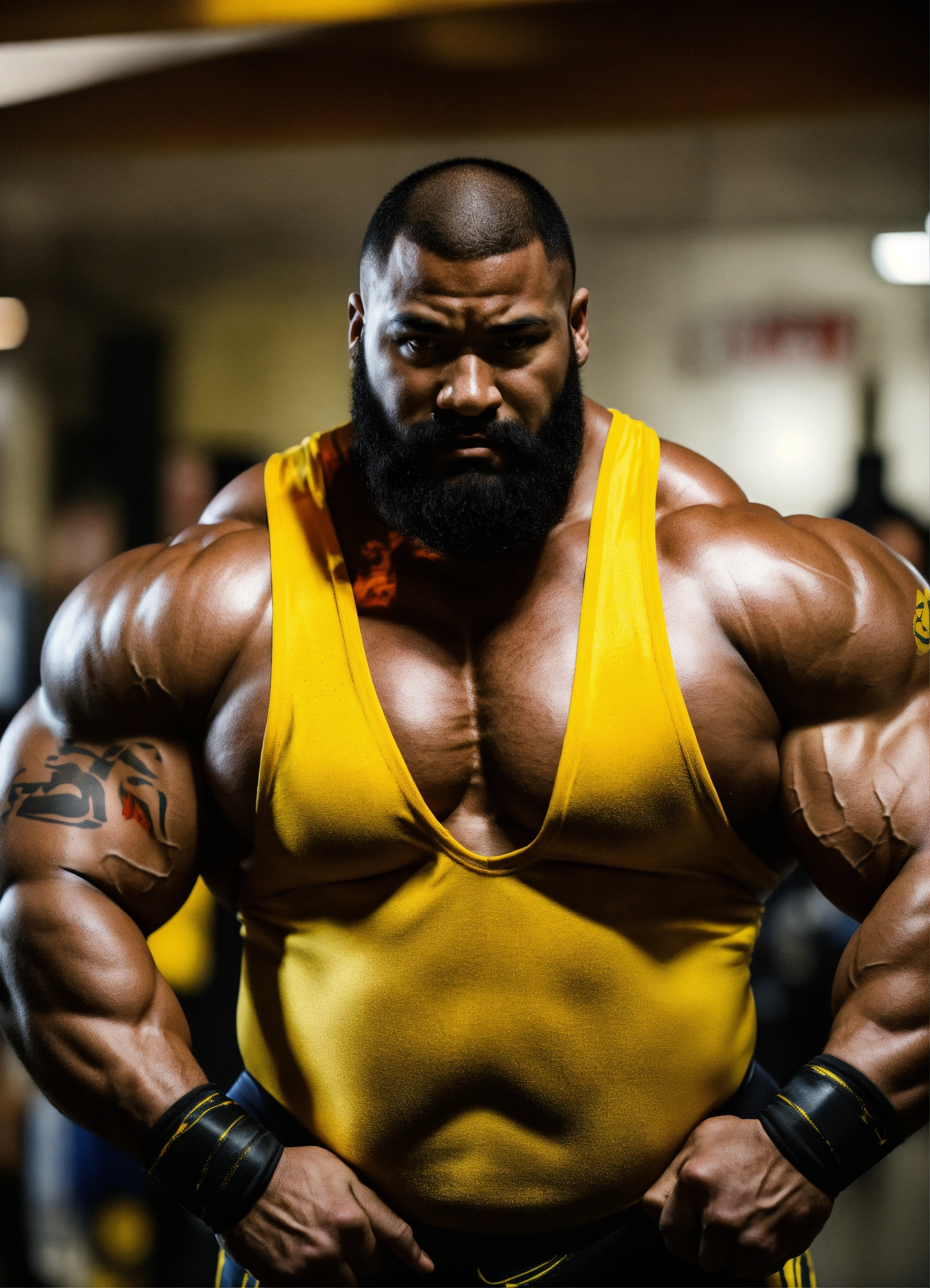 Lexica - 30-year-old wrestler with big muscles, bodybuilder, big, Ghostface