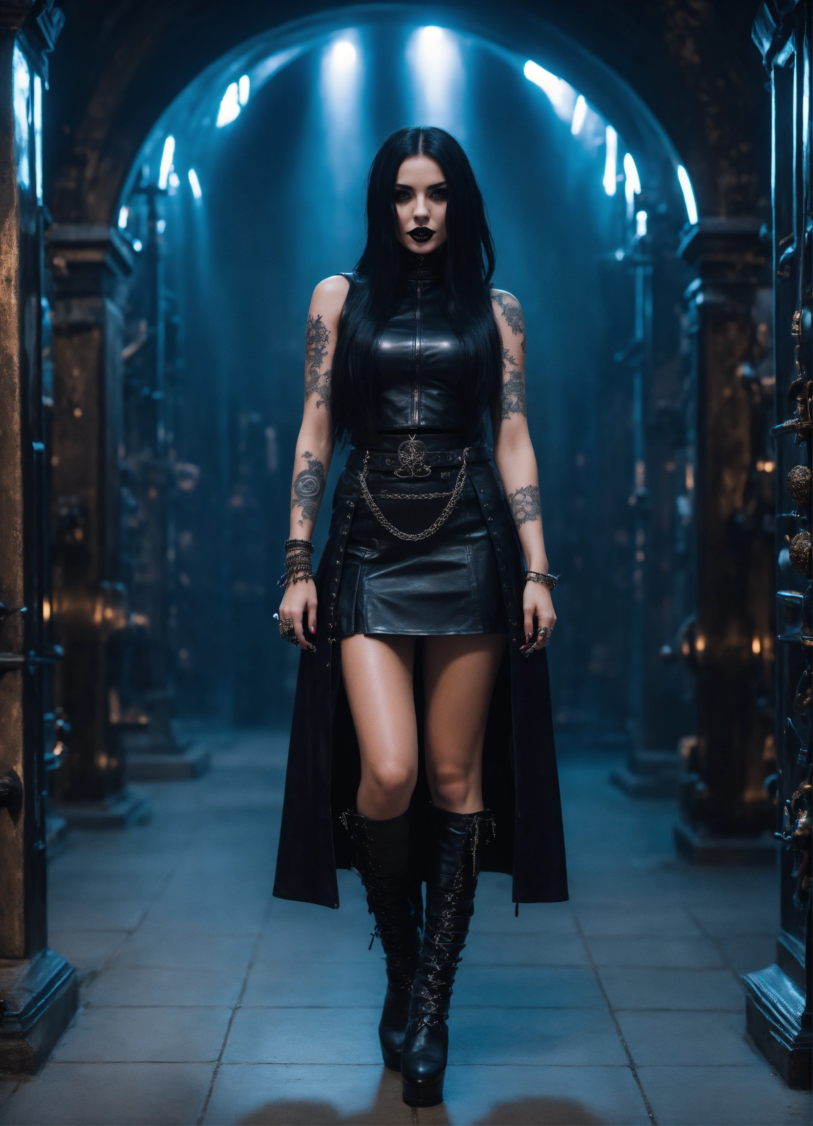 Lexica - Beautiful Extremely goth model young girl wearing black ...