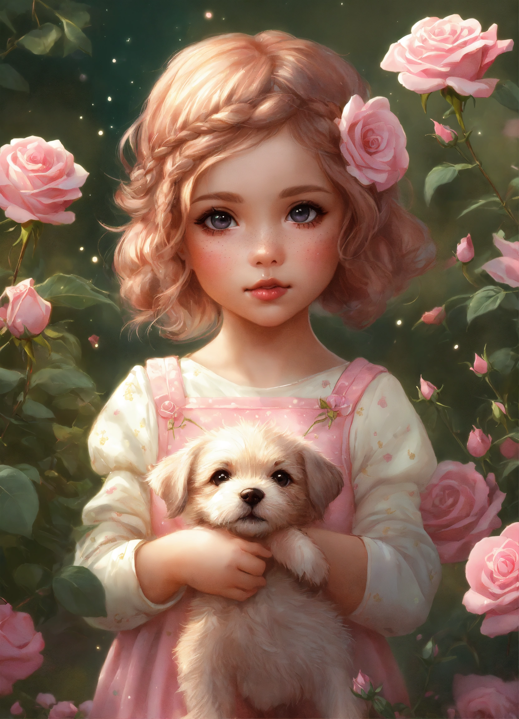 Lexica - Full body of a sweetness Baby chibi Girl freckled,two braids ...