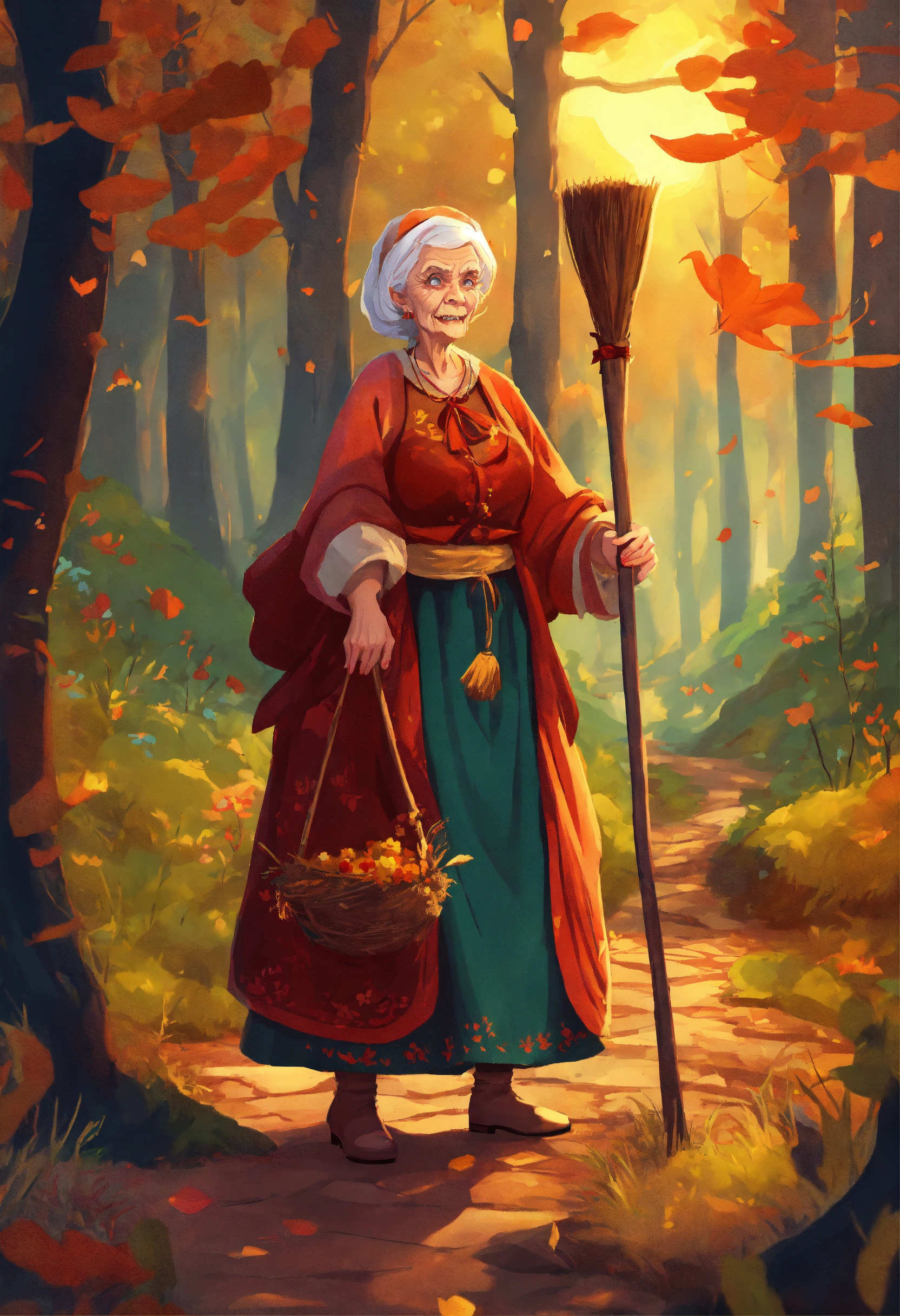 Lexica - Fantasy cartoon style ugly and scary old lady in the ...