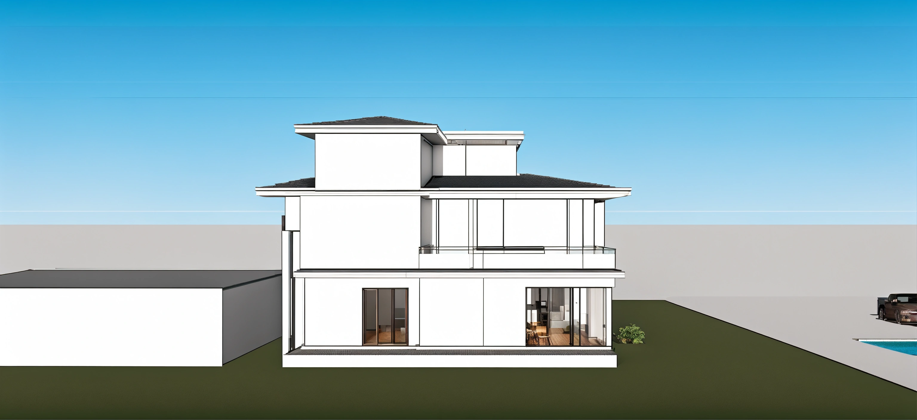 Lexica - Modern classic house base on upload image to vray render ...