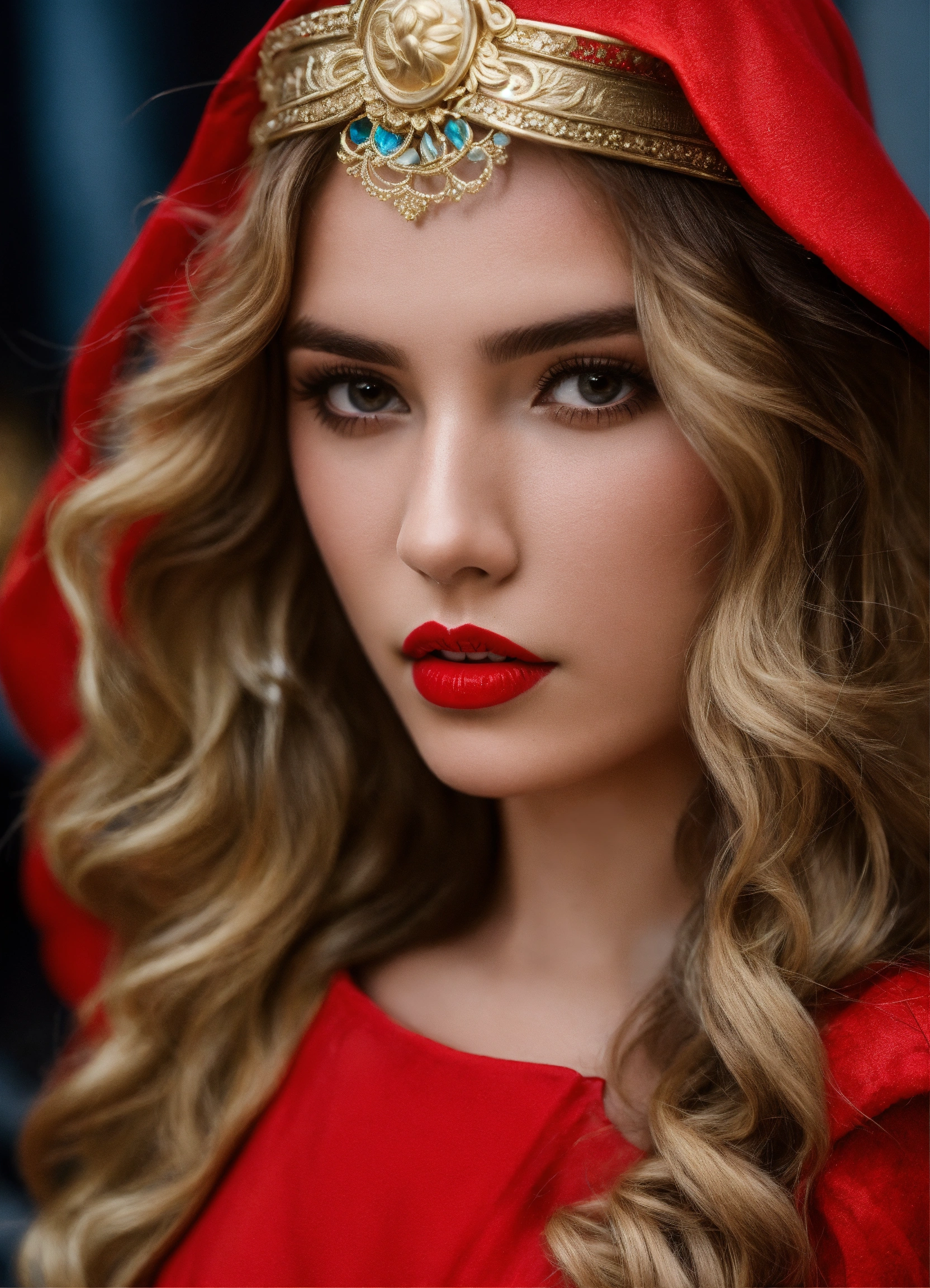 Lexica - Greek goddess, red lips, long hair