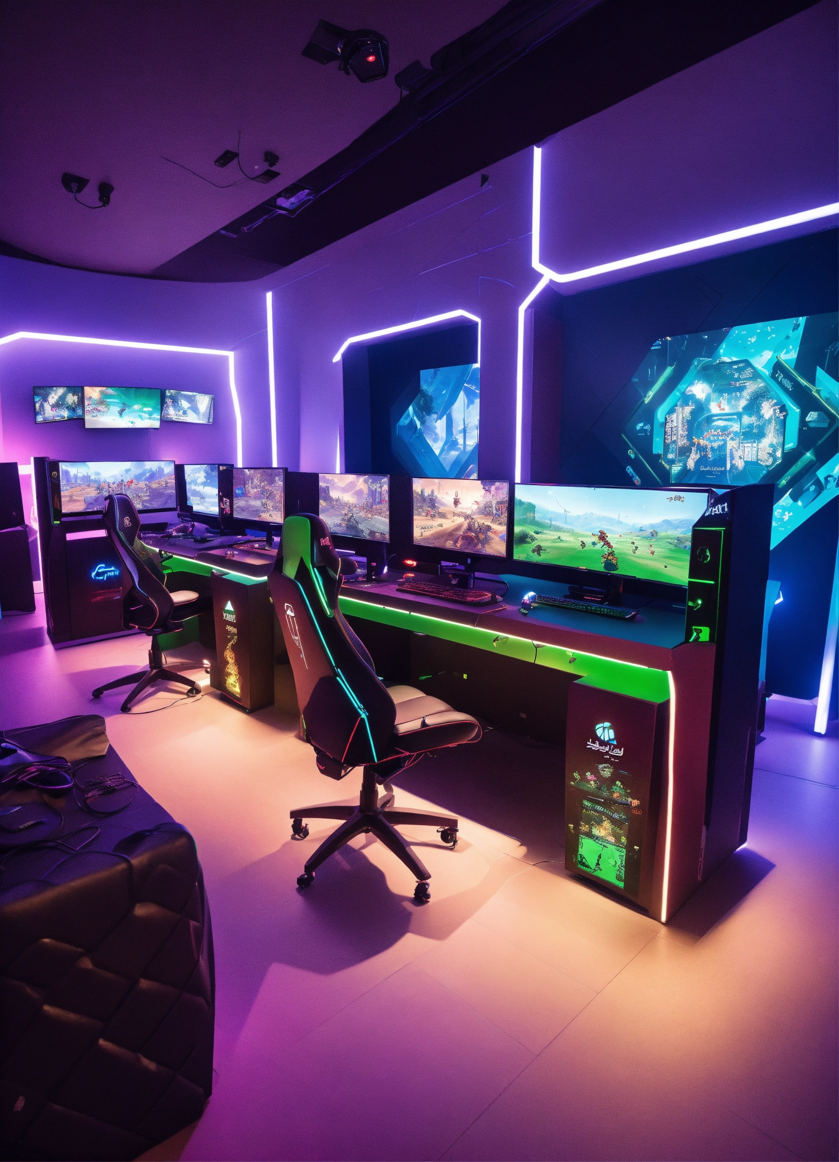 Lexica - Create an image of the main gaming area, showcasing rows of ...