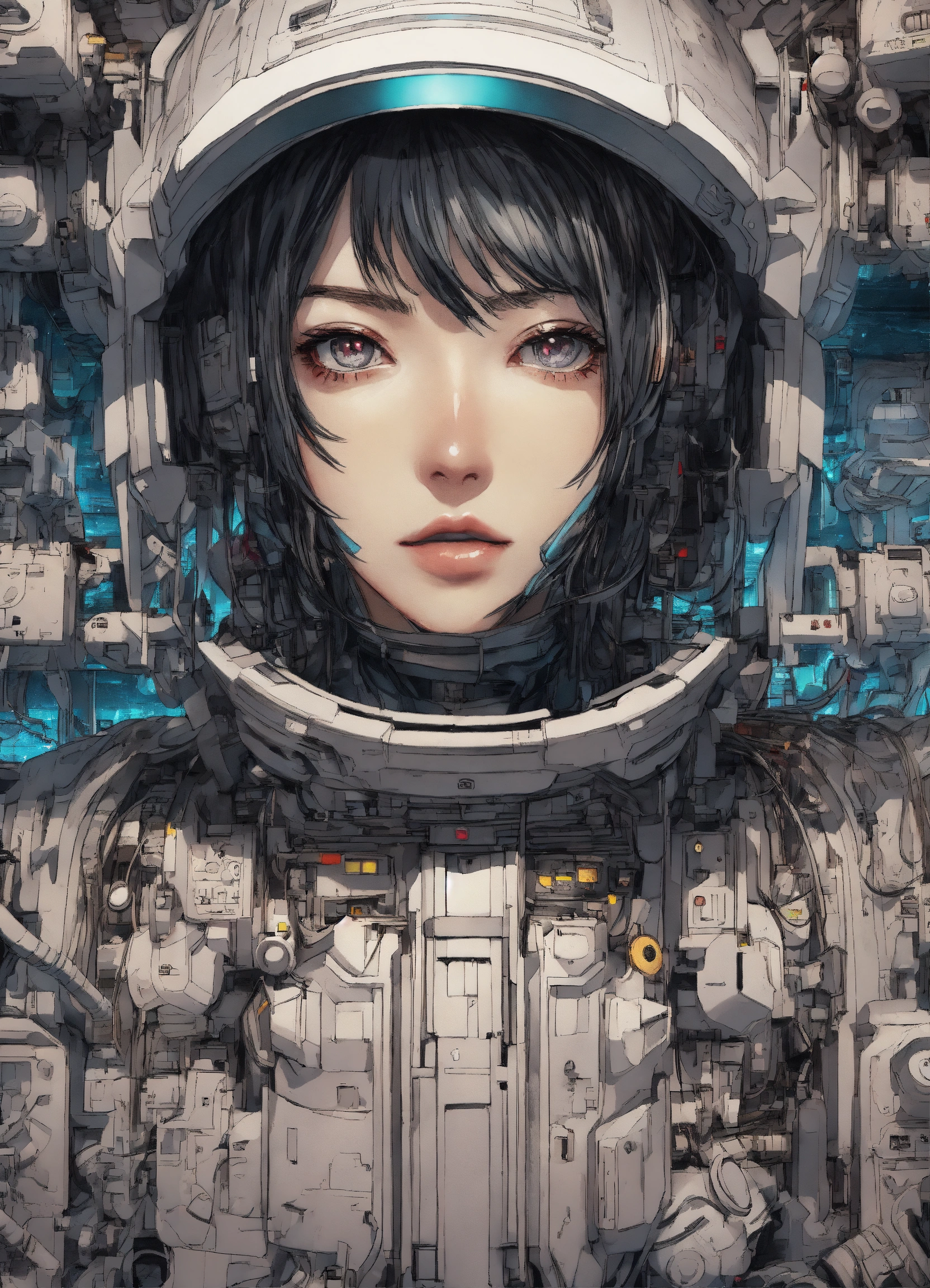 Lexica - 1000 eyes watching 3D Sci fi anime style ink detailed illustration