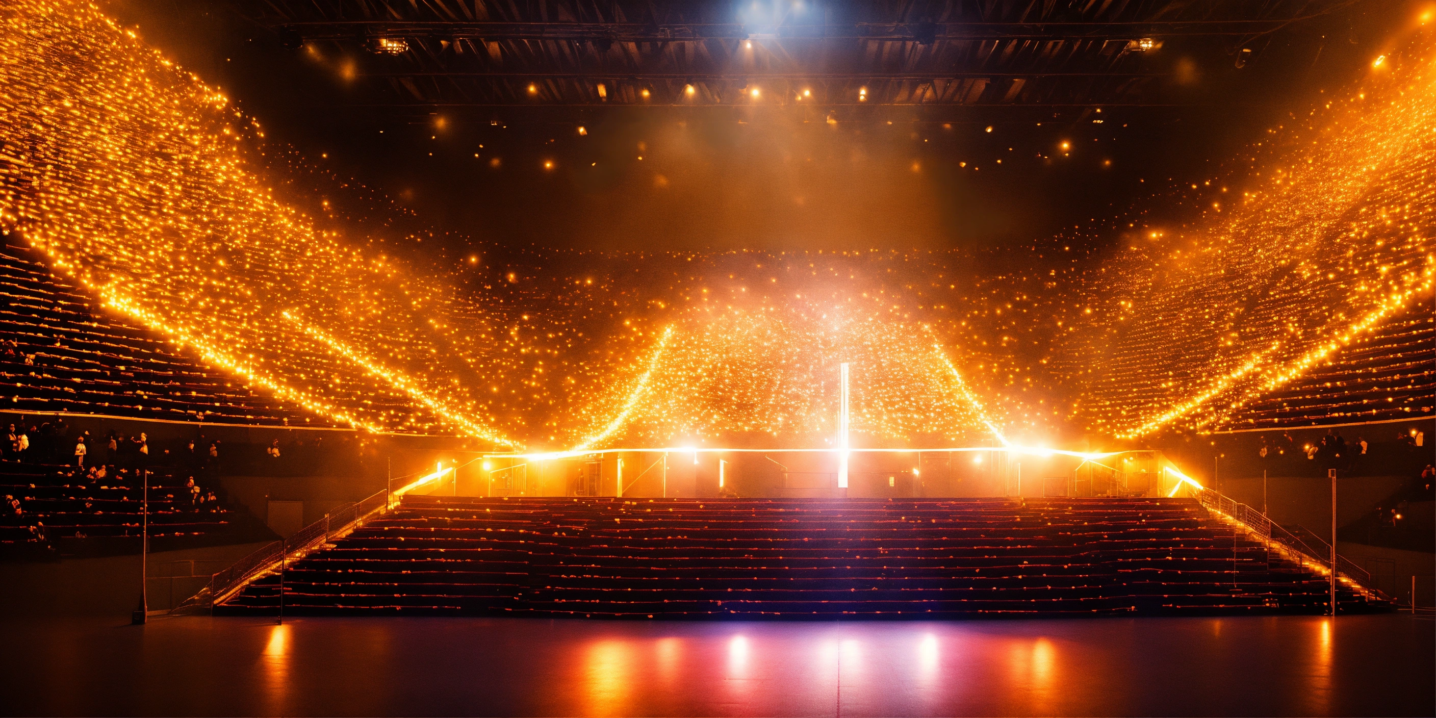 Lexica - Design an image featuring 50 illuminated handballs forming ...