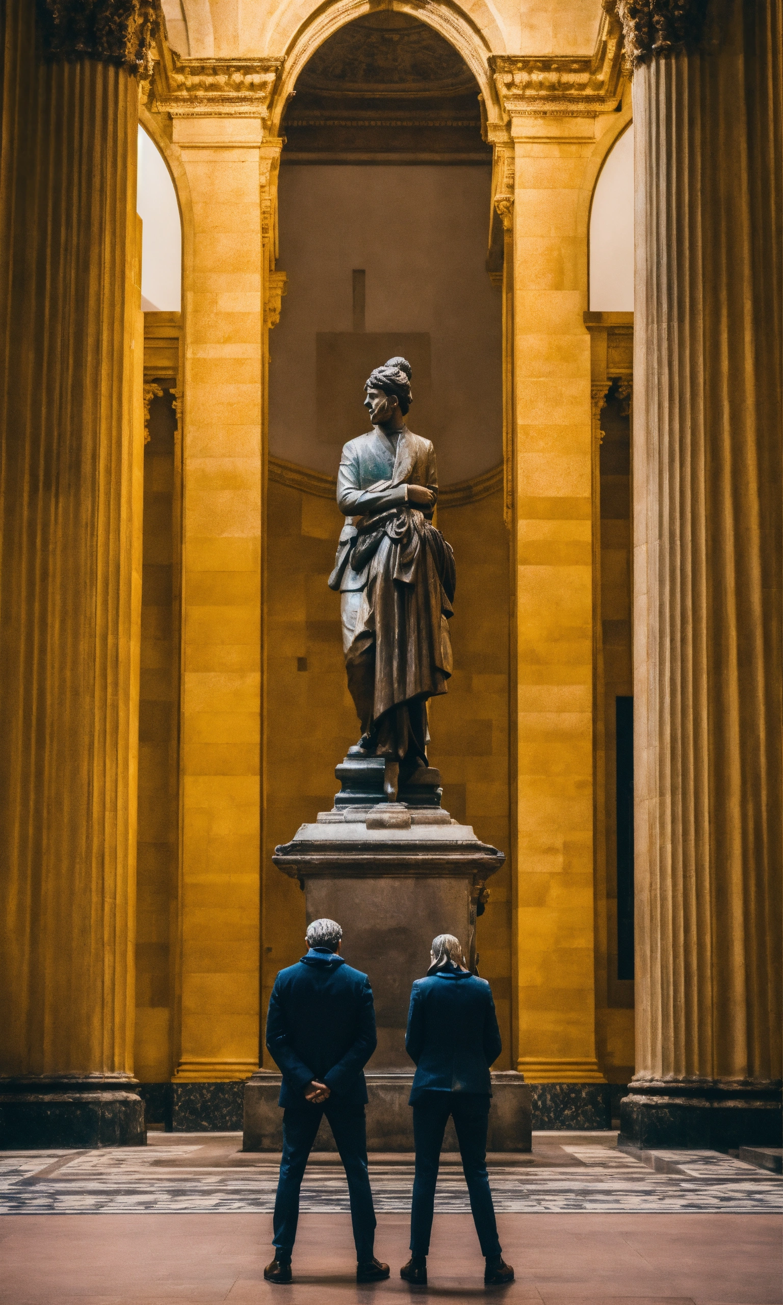 Lexica - Two observers looking a statue, but having different ...