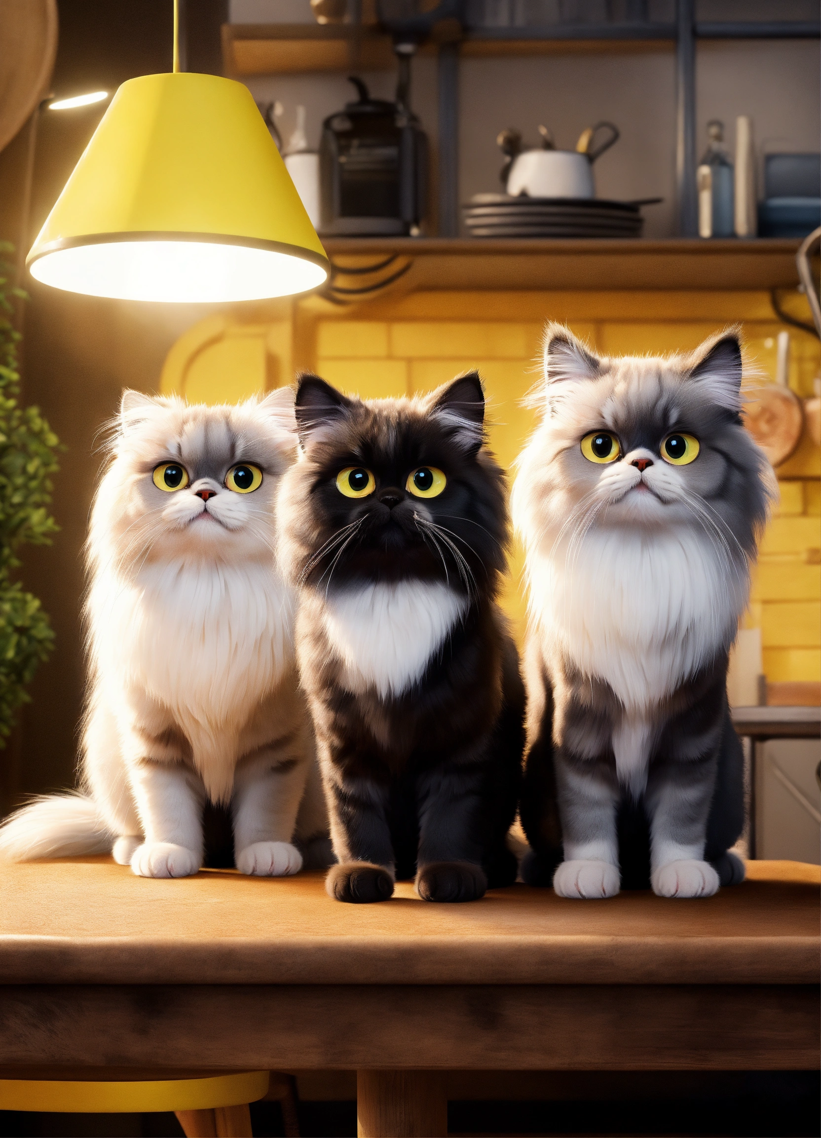 Lexica - Make Disney pixar poster. three peak nose persian cats. one ...