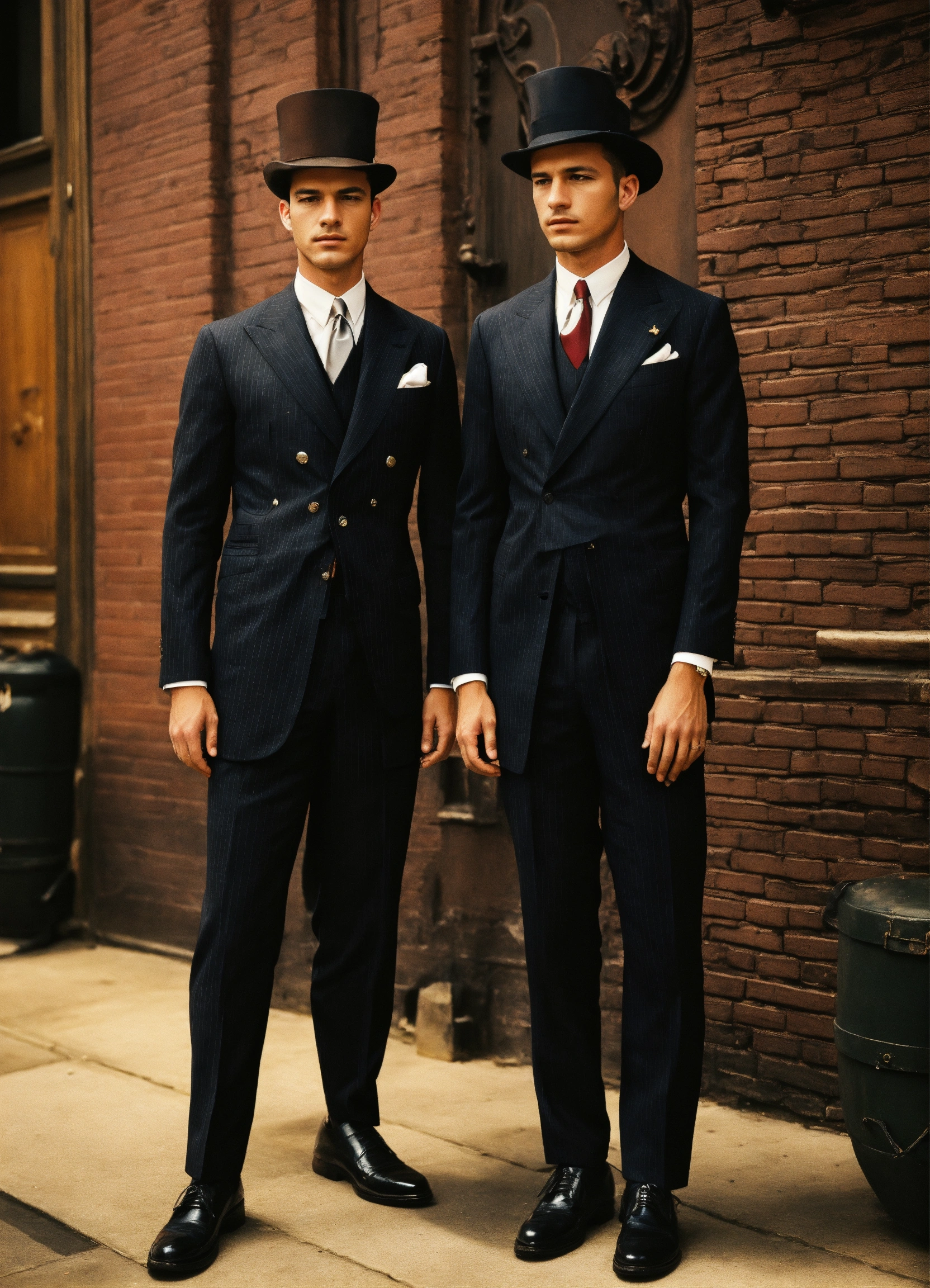 Lexica - Two French gentlemen in black pinstripe vested suit and club ...
