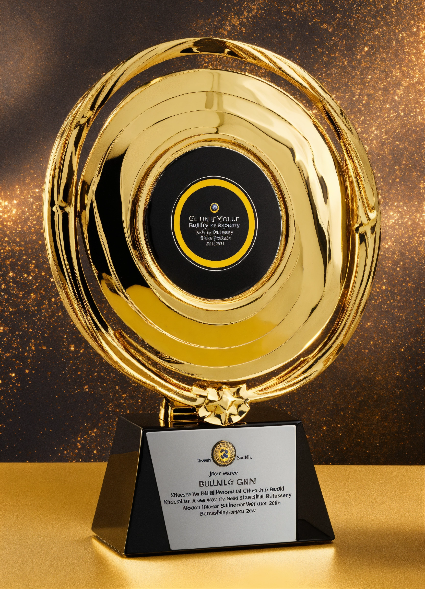 Lexica - Design a shiny gold bullseye trophy with a vibrant background ...