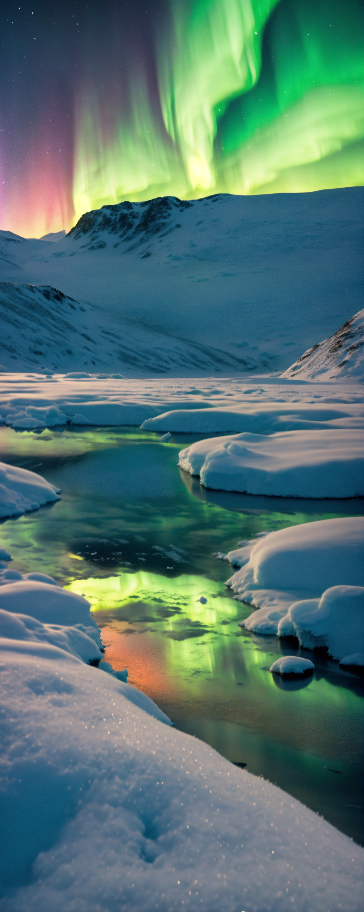 Lexica - Snowy landscape, arctic, impression of grandeur, Aurora ...