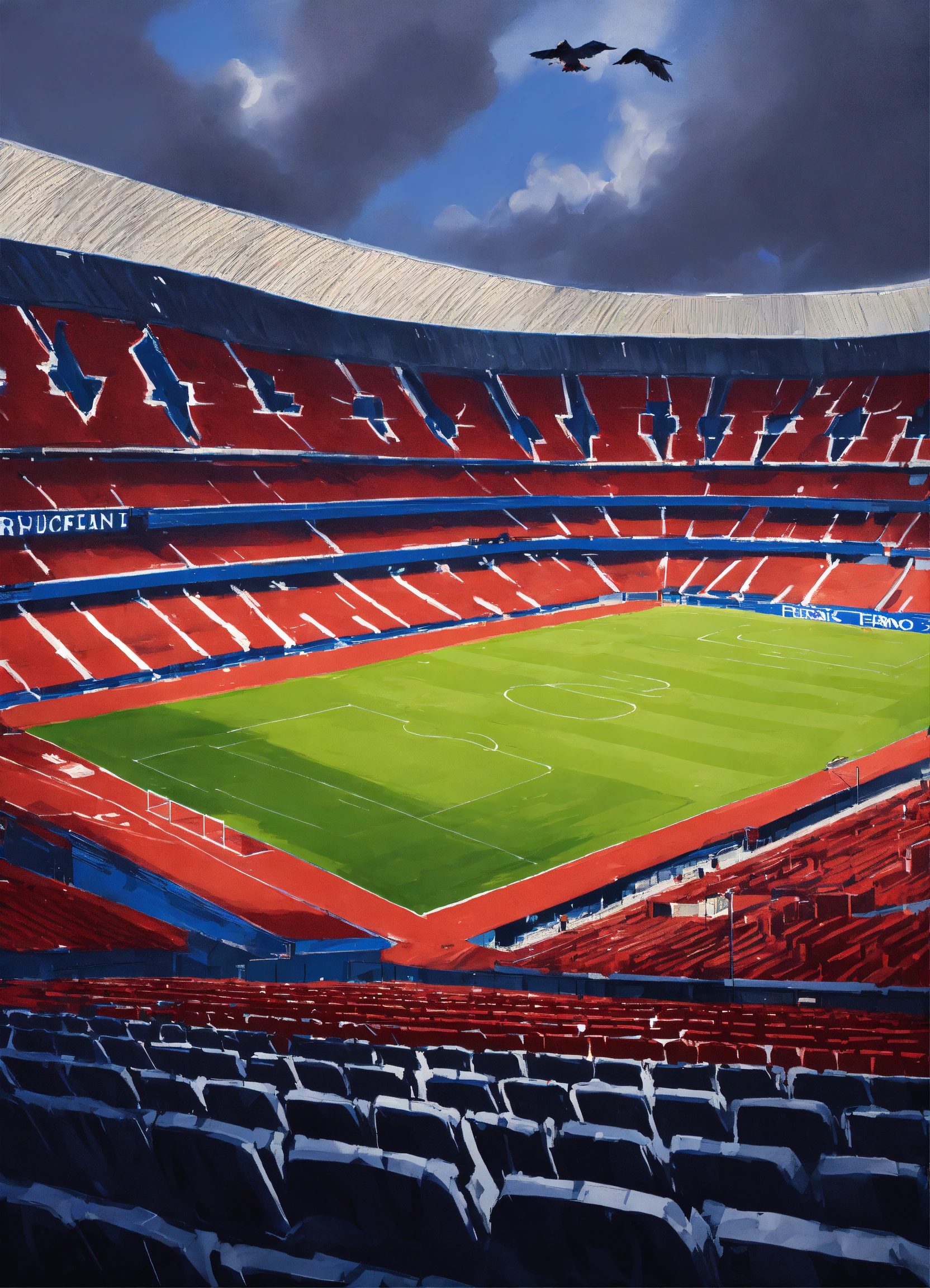 Lexica - Paris saint germain football stadium, flying pigeon, digital ...