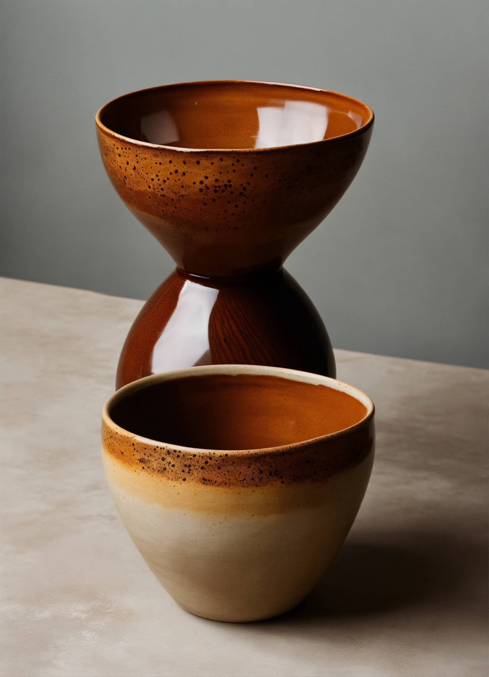 Lexica - Handmade ceramics of an interesting shape on a plain background