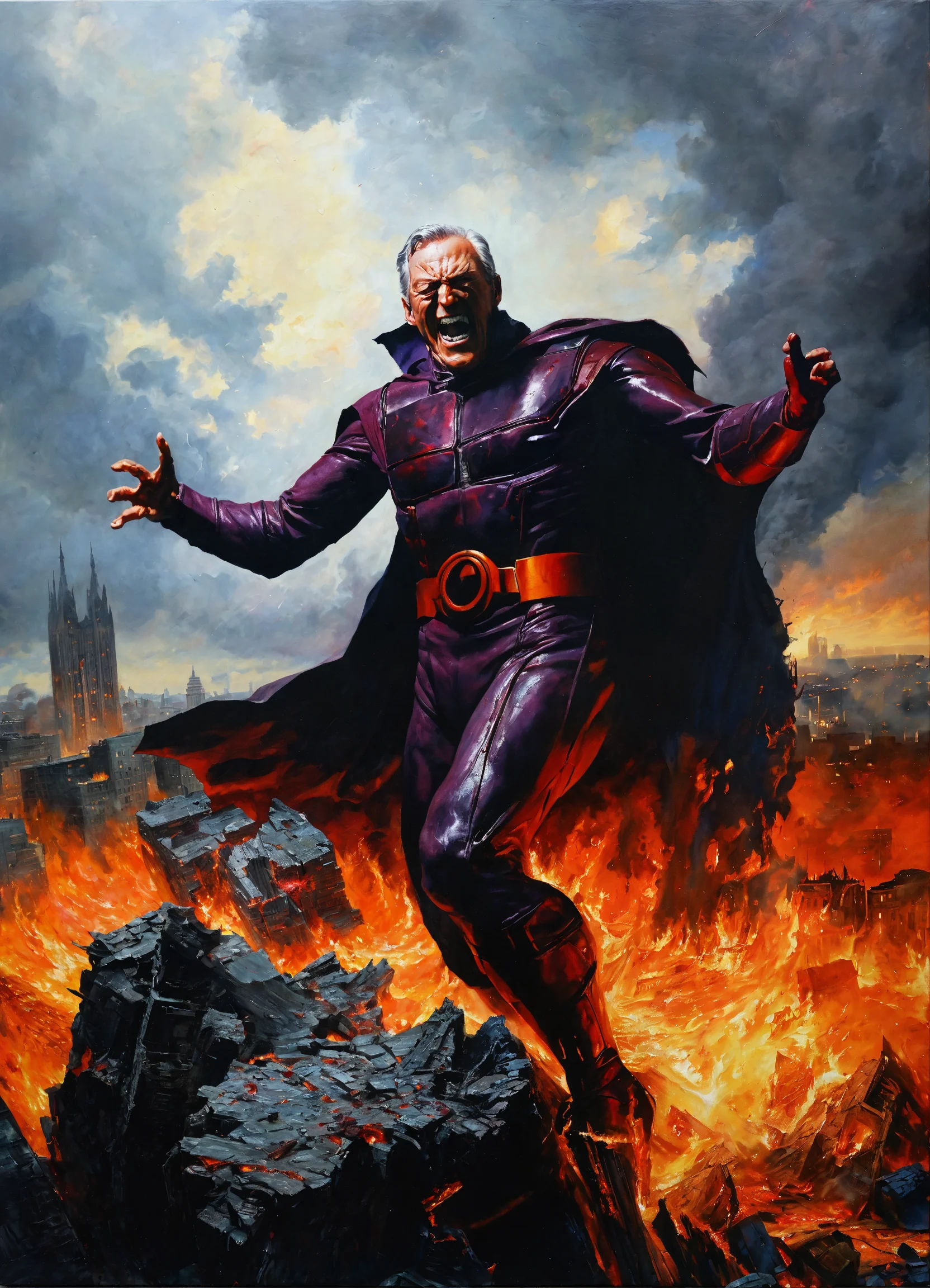 Lexica - A mesmerizing oil painting of Magneto, the infamous Marvel ...