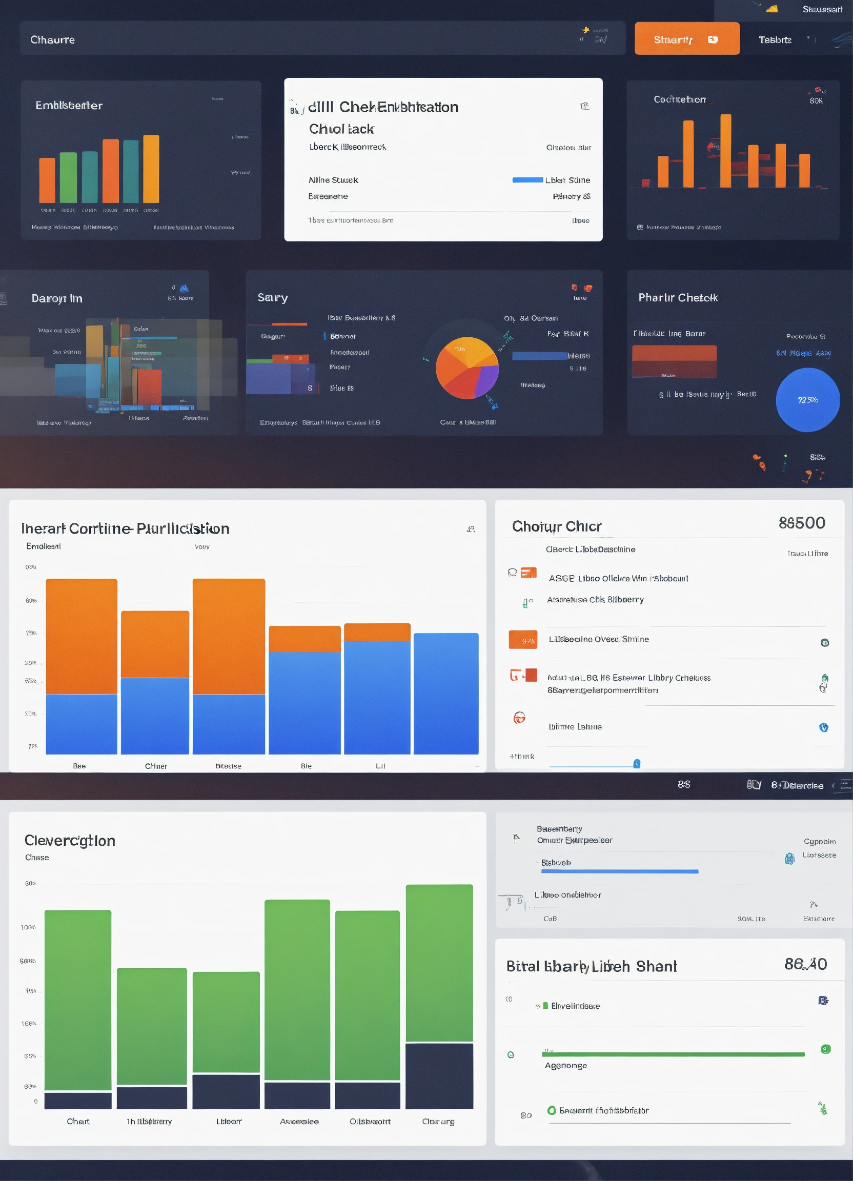 Lexica - Dashboard displaying various graphs and icons A bar chart for ...