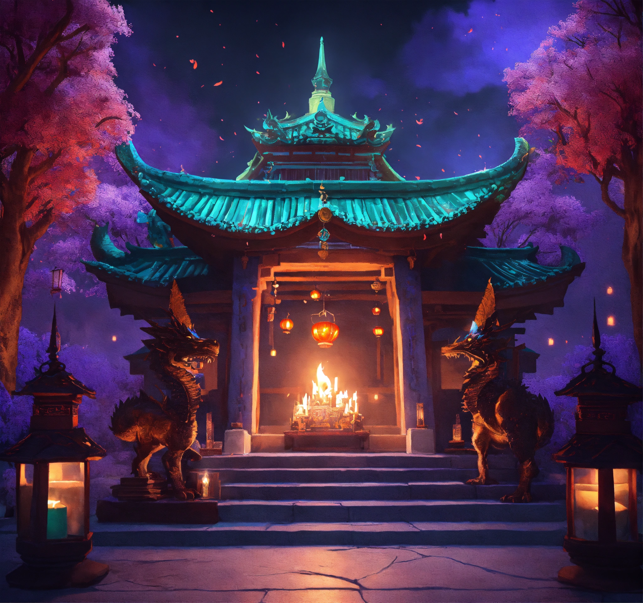 Lexica - A shrine worshipping a giant dragon skull. Shrine placed on ...
