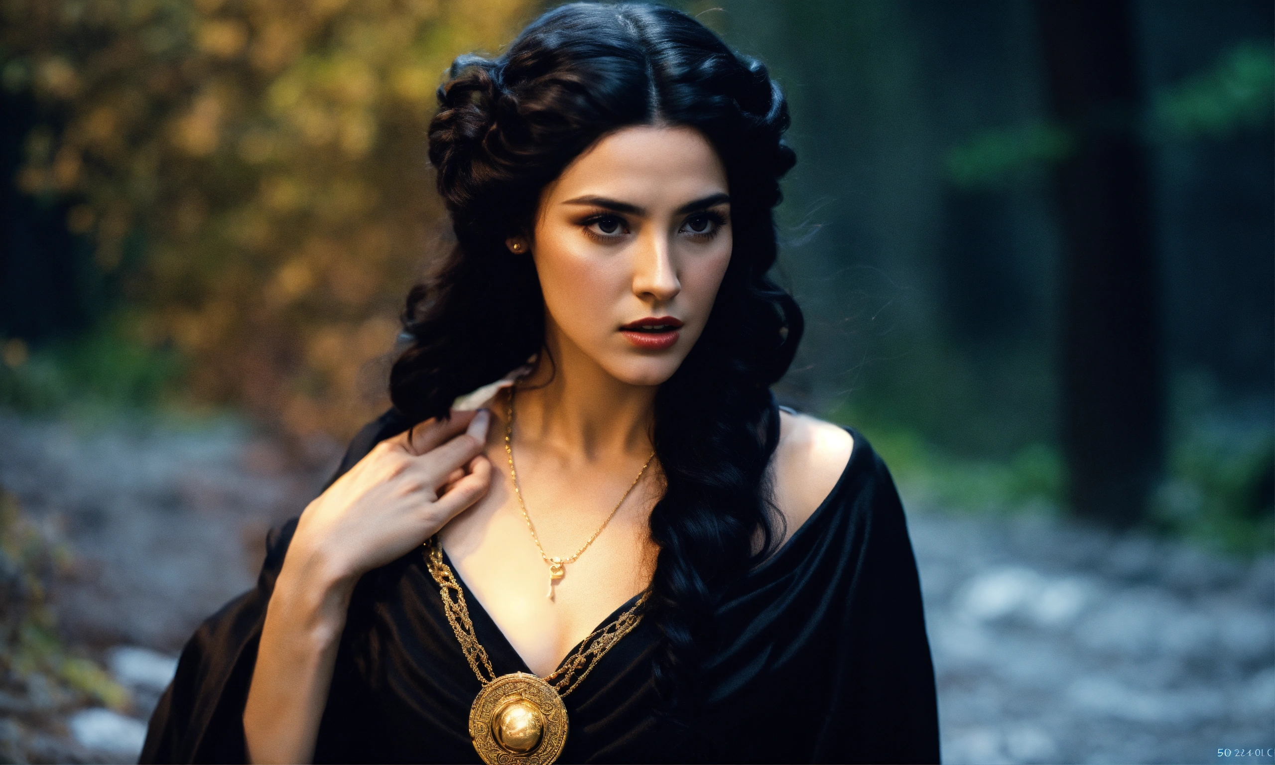 Lexica - Cinematic, greek goddess Hecate, black hair, flowing black ...
