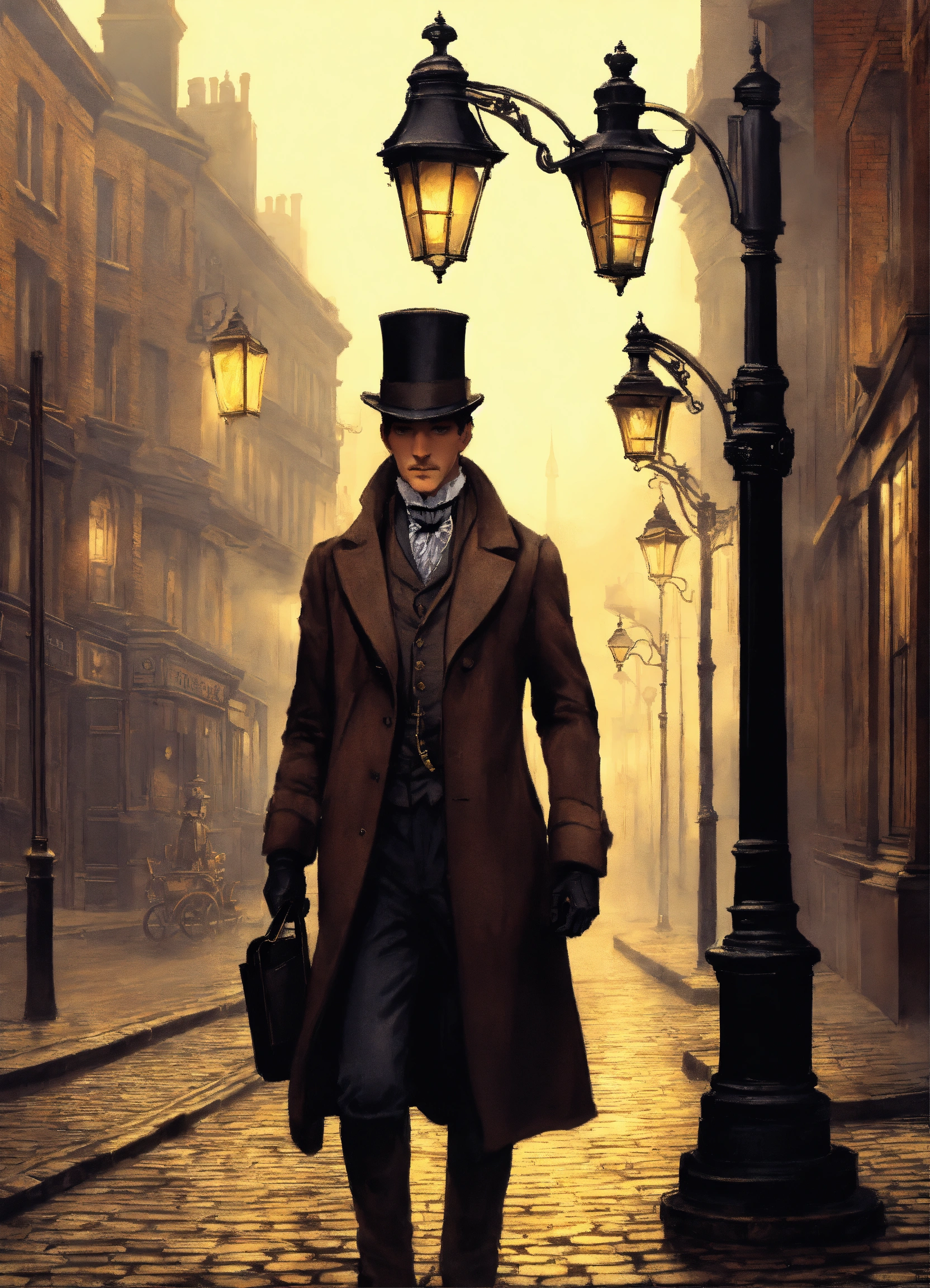Lexica - Victorian robot android serlock holmes detective, foggy London ...