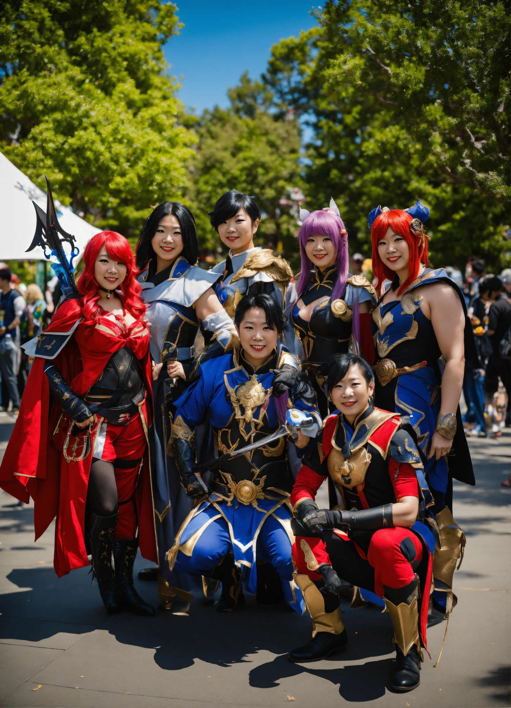 Lexica - Comic con group photo, genshin impact, shot on Sony Alpha