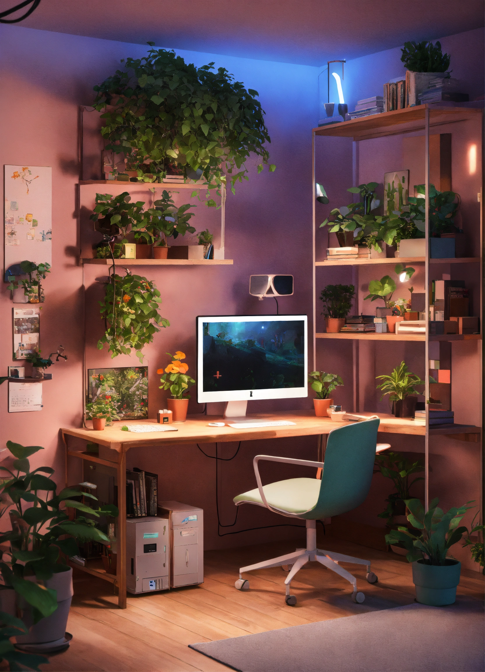 Lexica - Cube cutout of an isometric programmer bedroom with a gaming ...
