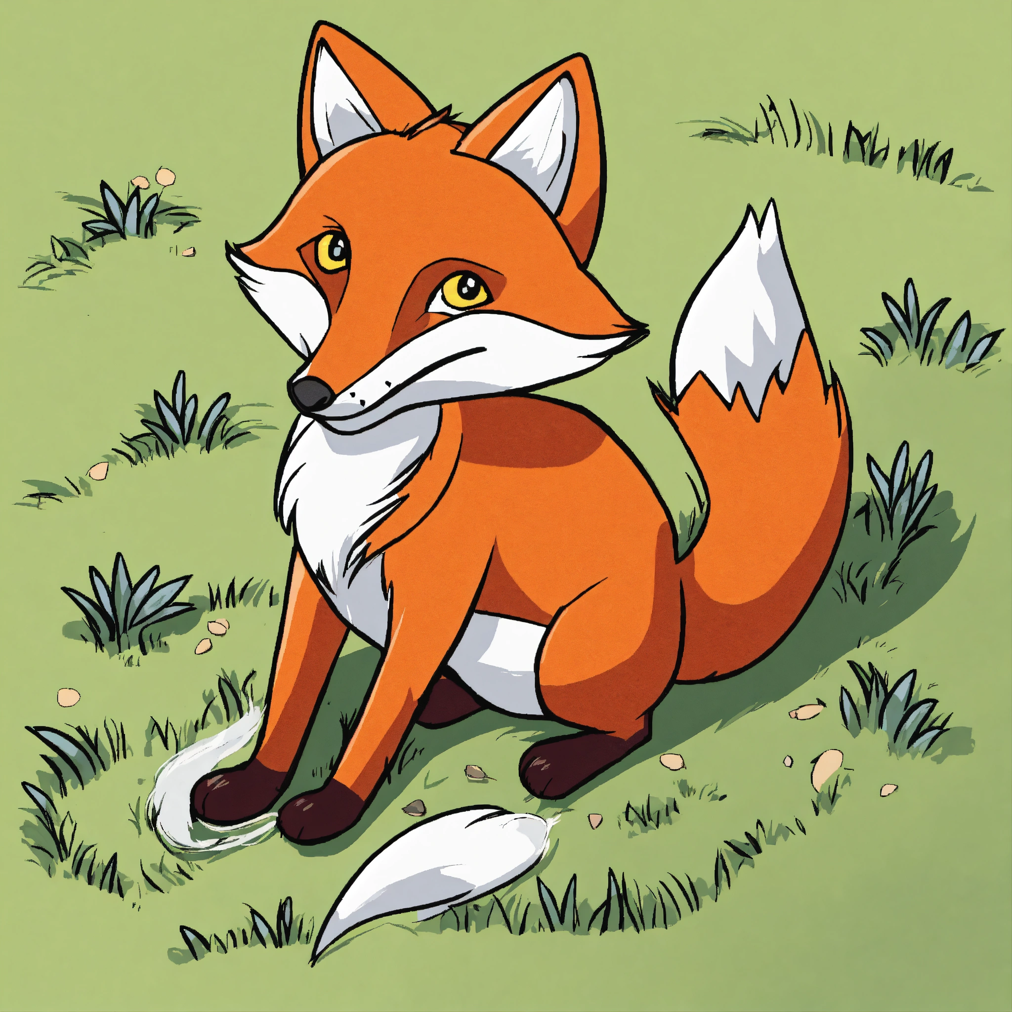 Lexica - Fox from an overhead view, cartoon
