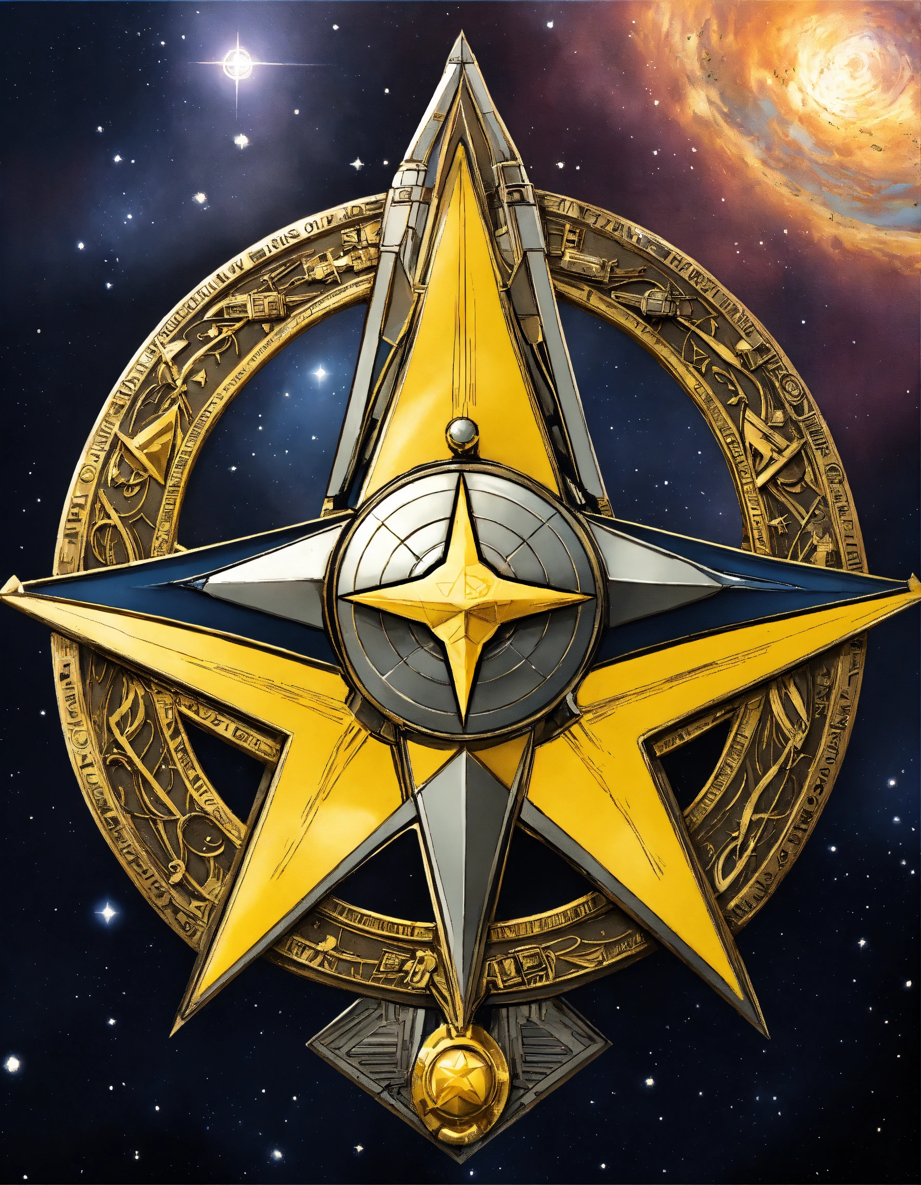 Lexica - Drawing of an insignia of a star command. Insignia Ashtar ...