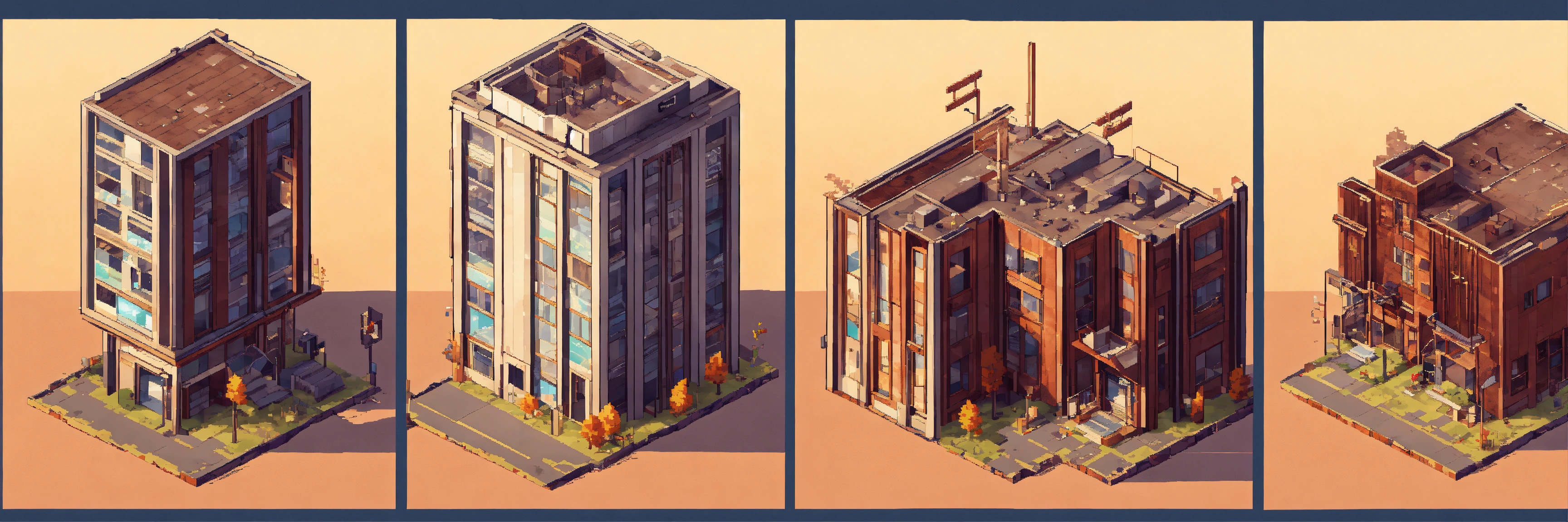 Lexica - Isometric. short to tall Upgrade progression of a post ...